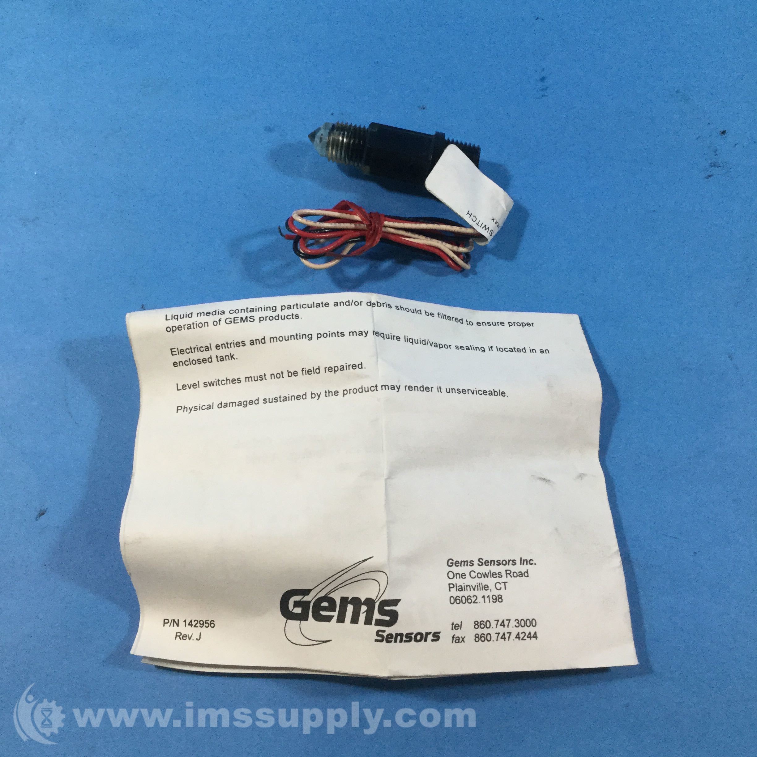 GEMS Sensors ELS-1100 Level Switch 10-28VDC - IMS Supply