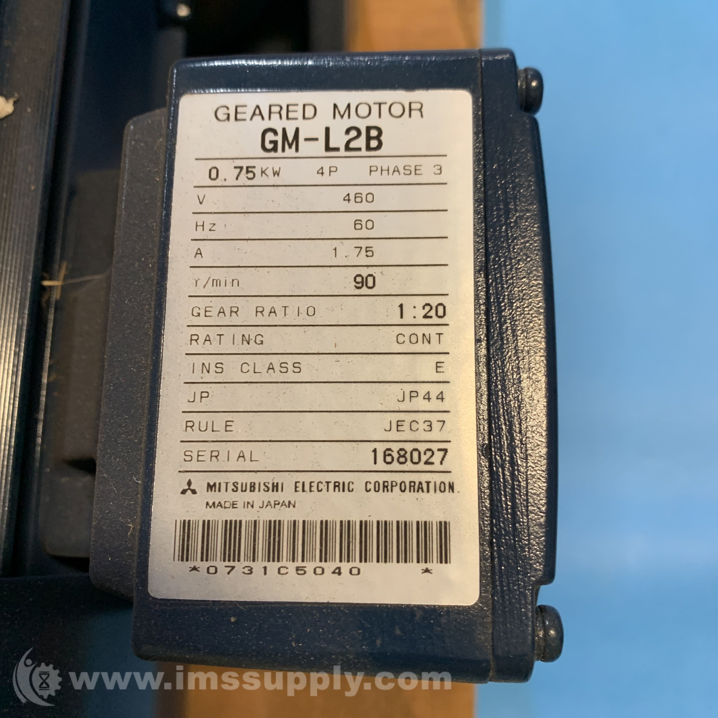 Mitsubishi GM-L2B 3 Phase Geared Motor - IMS Supply