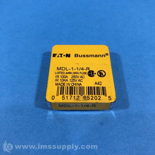 Bussmann MDL-1-1/4-R Fuse Case of 3 - IMS Supply