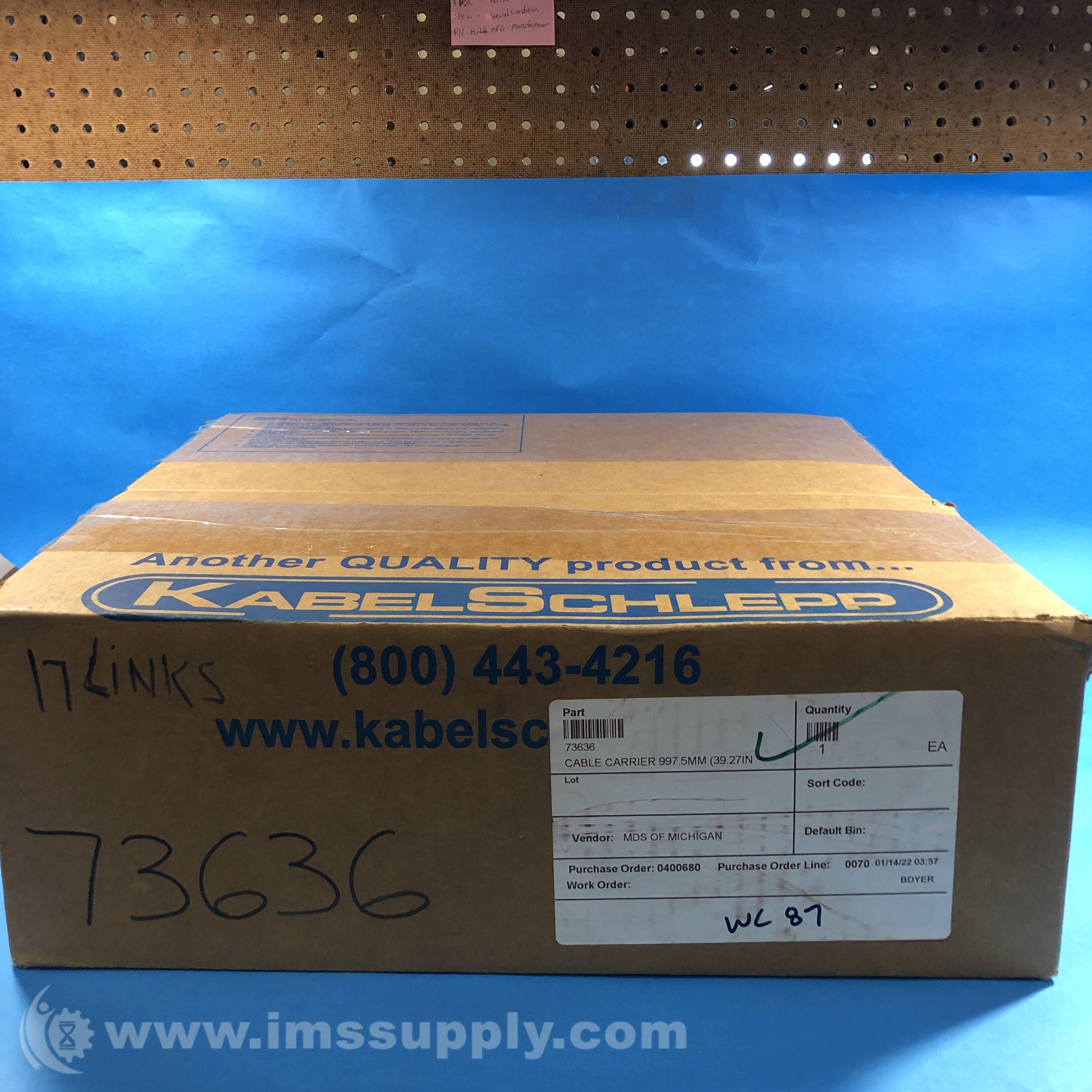 Kabelschlepp 73636 No. of Links 16 - IMS Supply