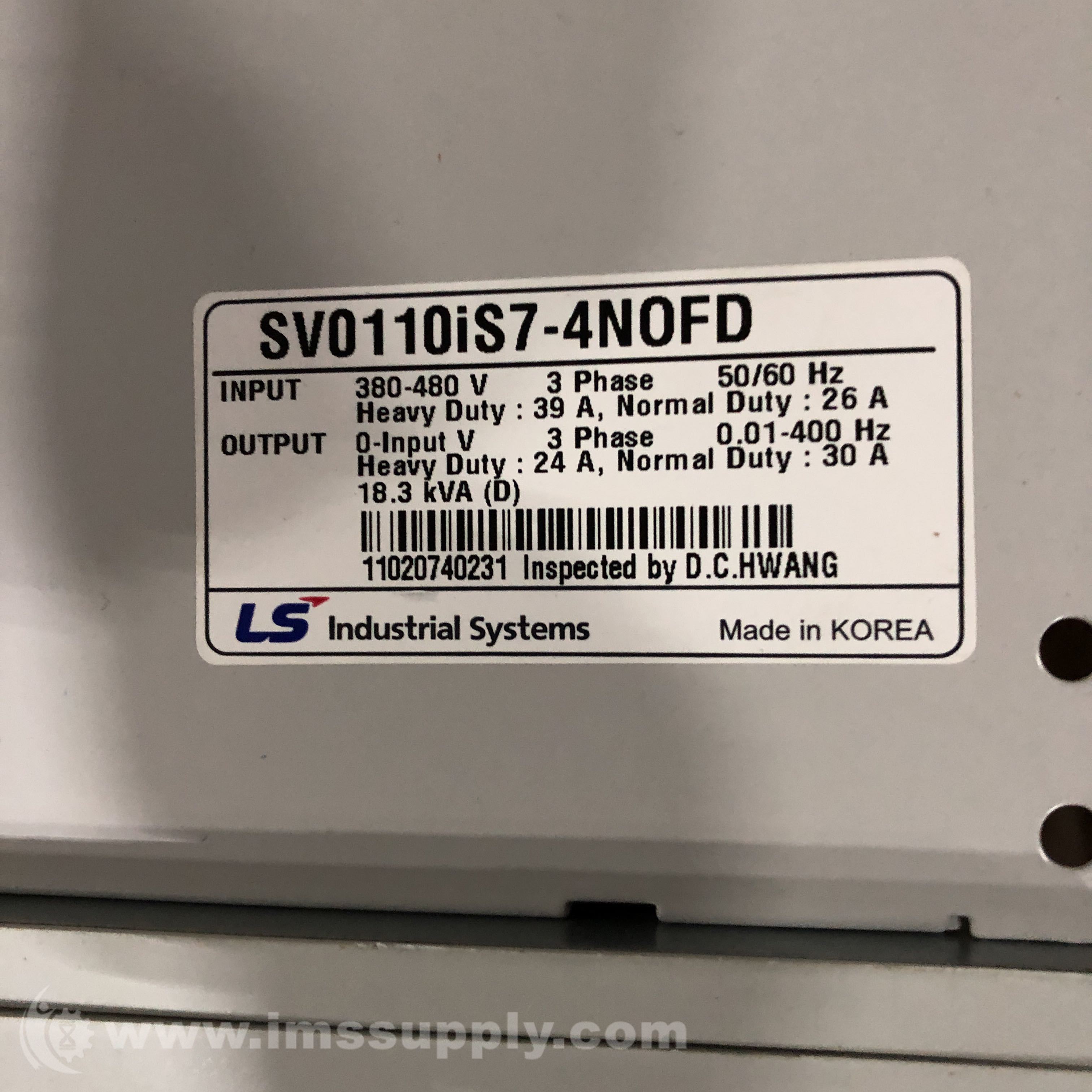 Ls Industrial Systems SV0110iS7-4NOFD - IMS Supply