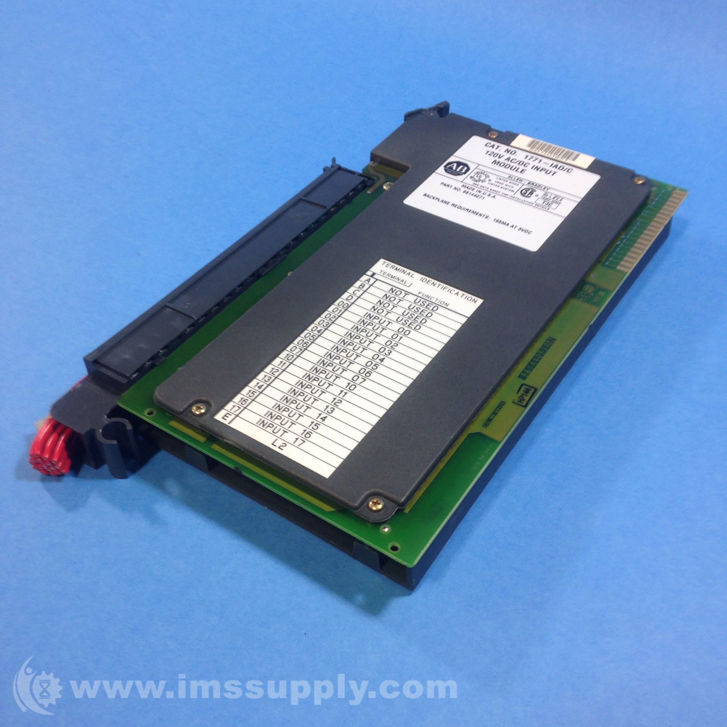 Allen Bradley 1771-IAD/C 120V AC/DC Input Module - IMS Supply