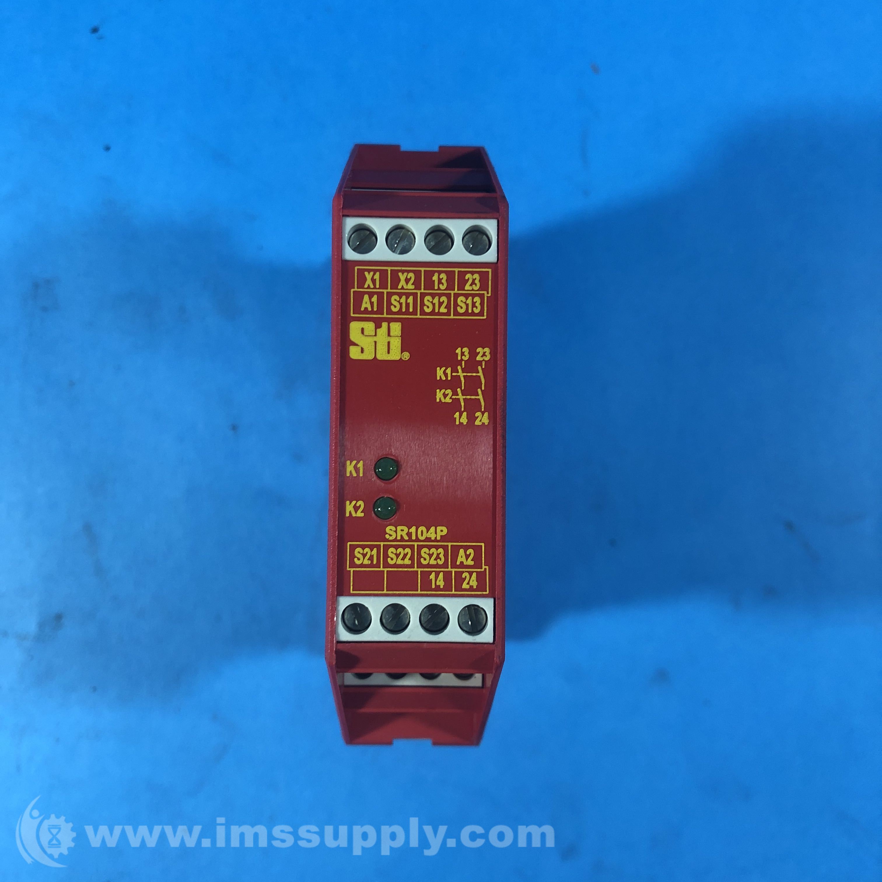 Sti SR104P01 Safety Relay, E-Mech, 1 NO, 1 NC, 4/2AAC/ADC - IMS Supply