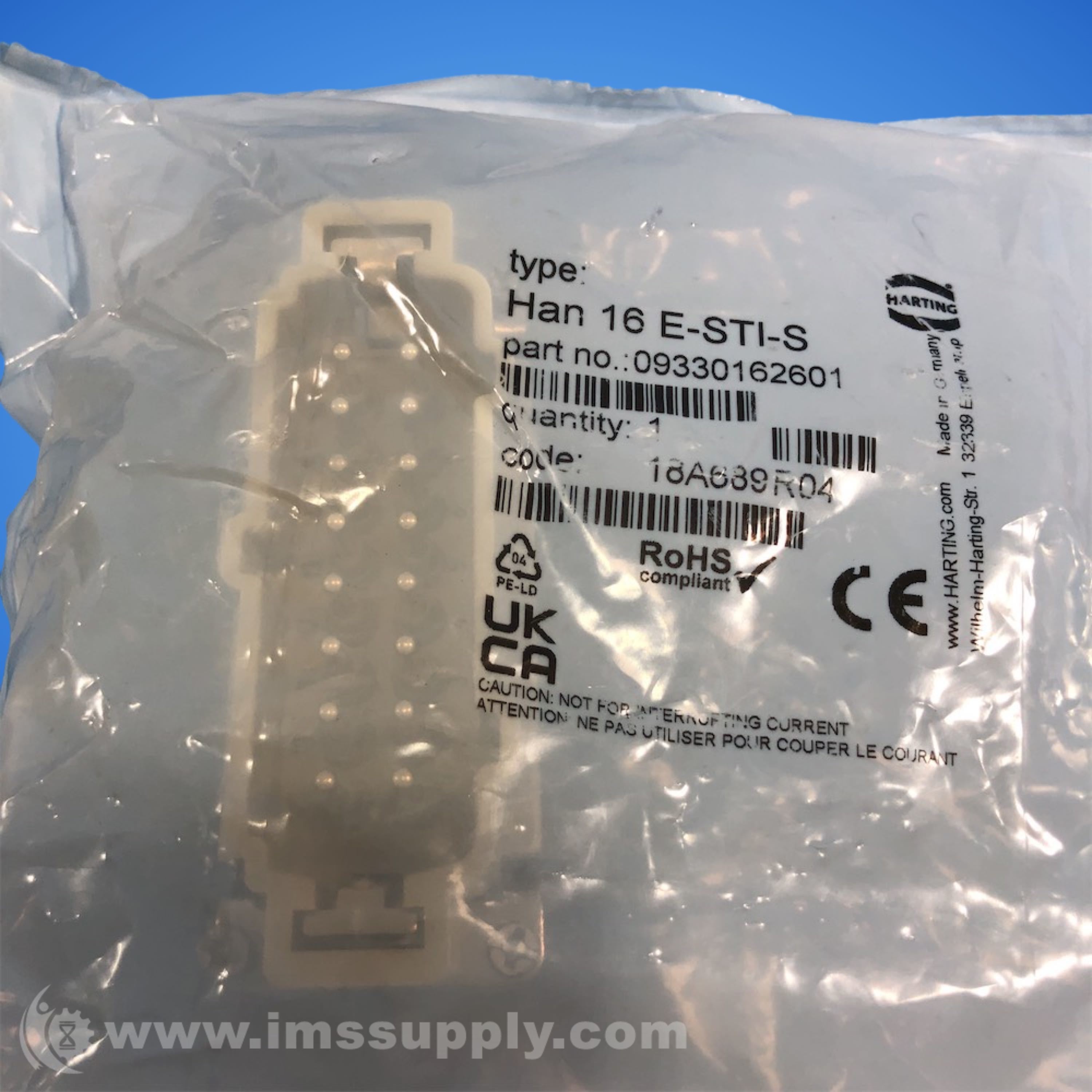 Harting 09-33-016-2601 Heavy Duty Power Connector - IMS Supply