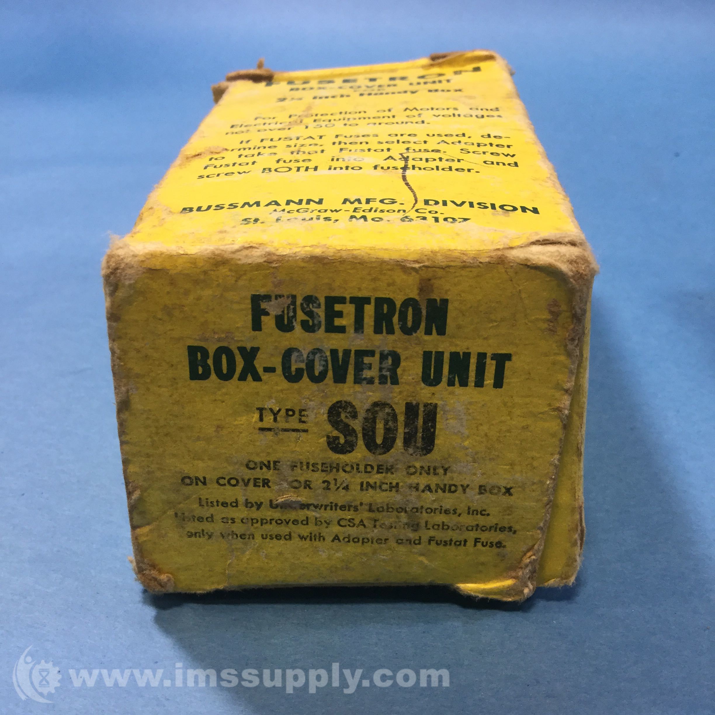 Bussmann SOU Fusetron Box Cover Unit, 125V/250V, 0-15A - IMS Supply