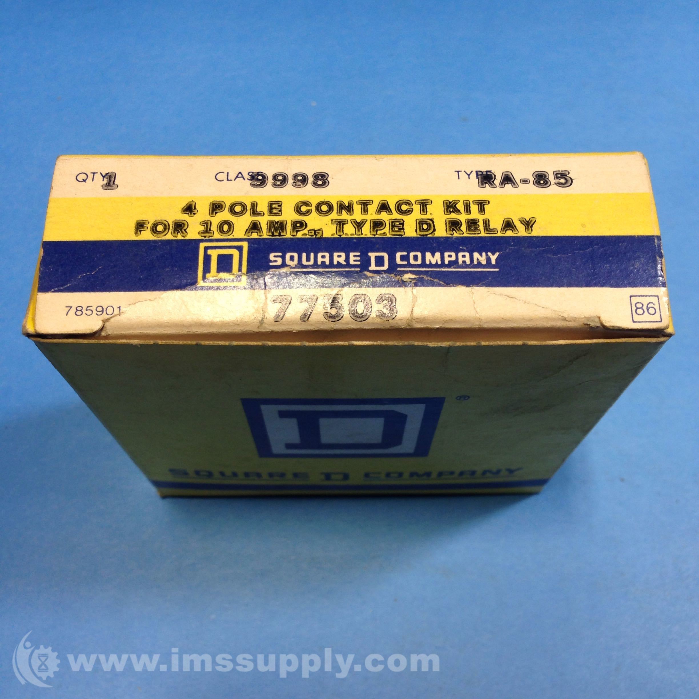 Square D 9998 RA-85 Contact Kit 10AMP 4 Pole - IMS Supply