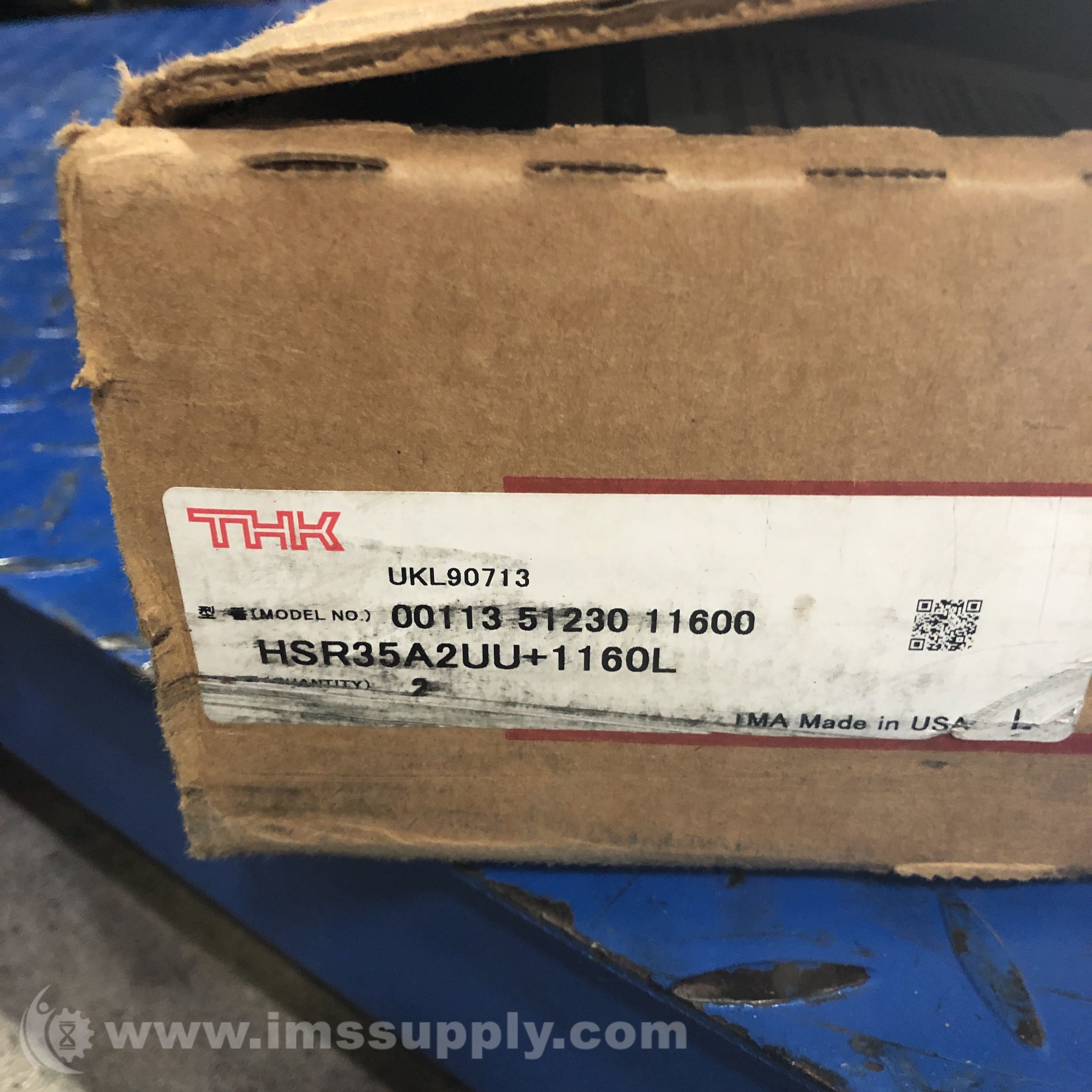 THK HSR35A2UU+1160L Linear Guide Rail w/ Two Blocks Set of 2 - IMS Supply