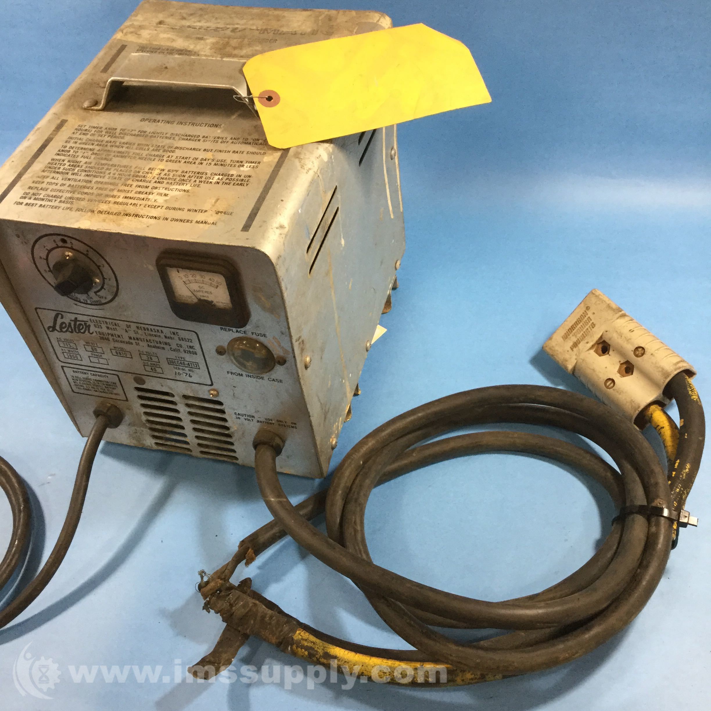 Lester Electric 8810 Battery Charger IN 115VAC OUT 36VDC 1PH - IMS Supply