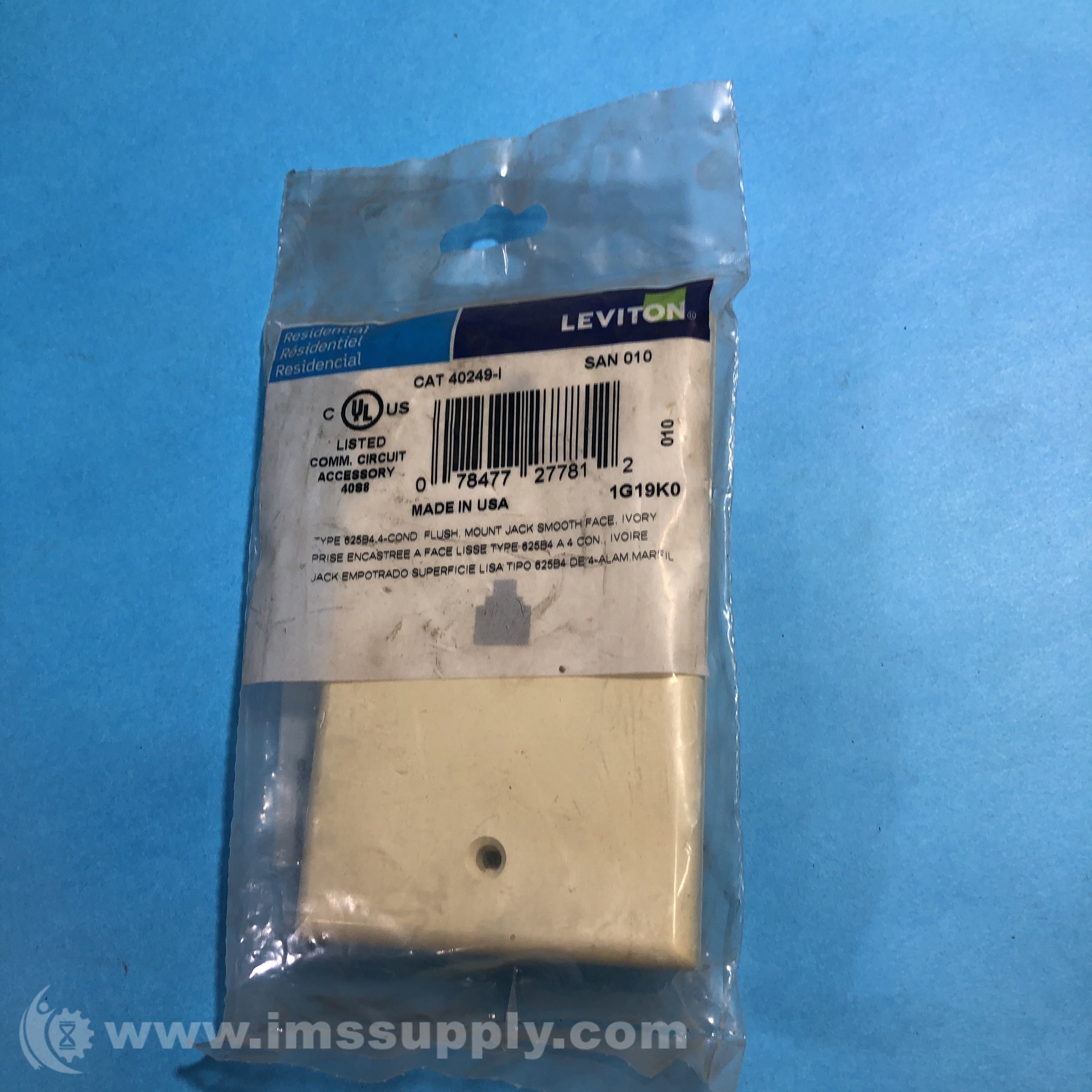 Leviton 140249-I Flush Mount Telephone Plate - IMS Supply