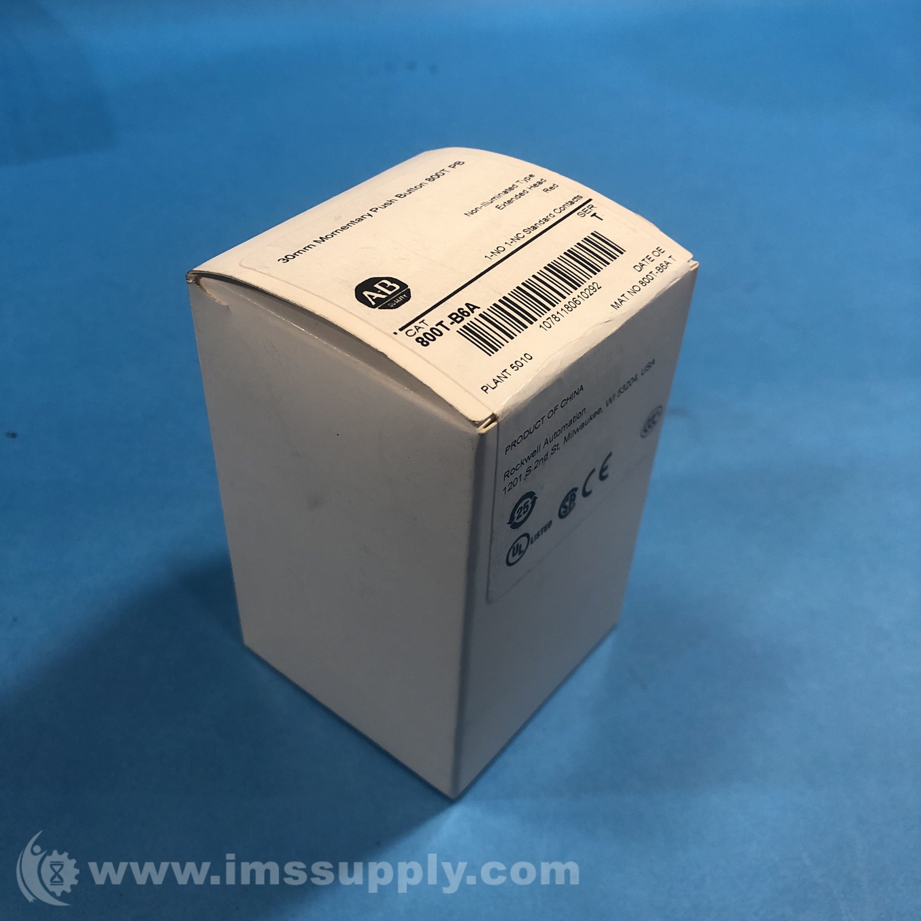 Allen Bradley 800T-B6A Series T Push Button Switch, 600 VAC/VDC - IMS ...