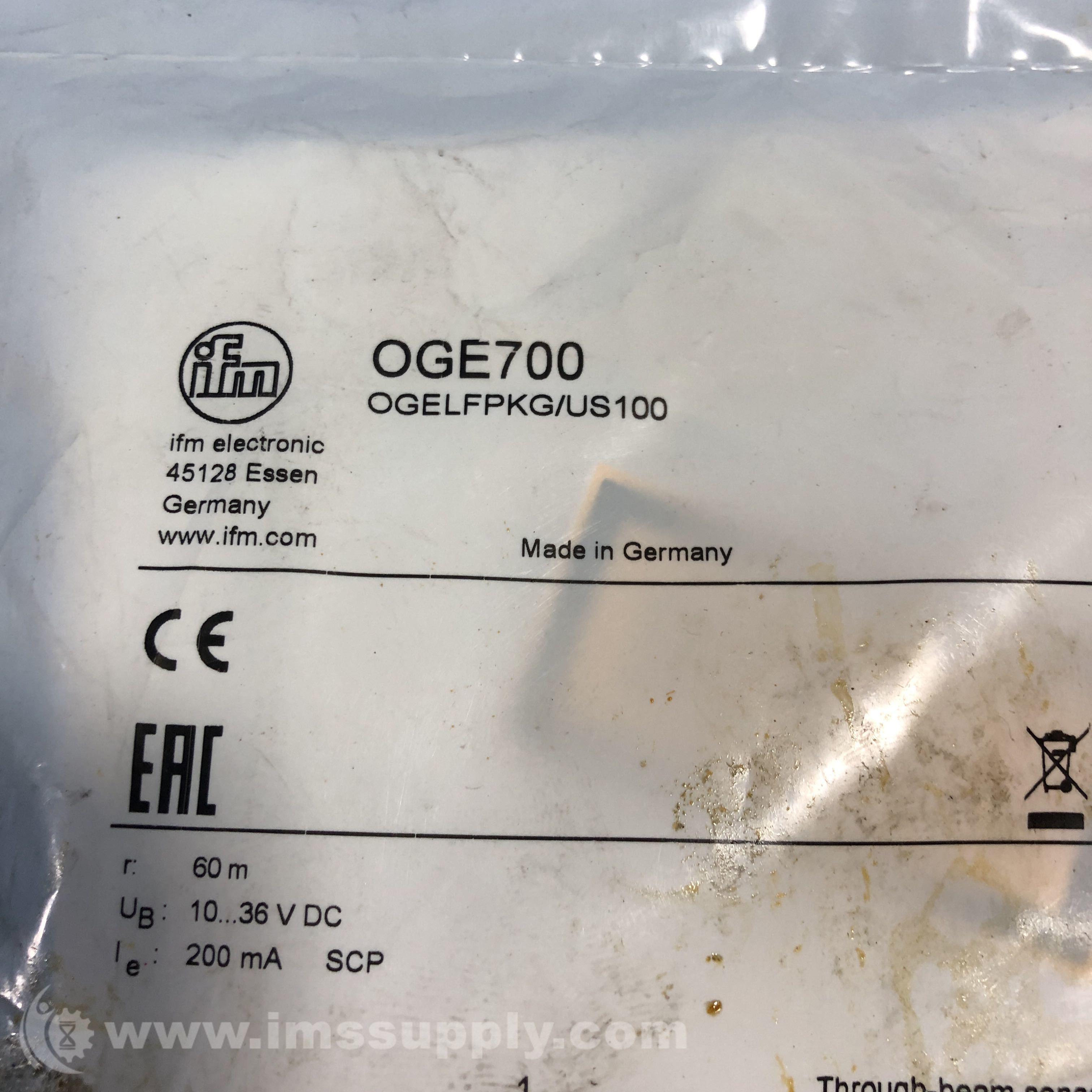 Ifm OGE700 Photoelectric Sensor - IMS Supply