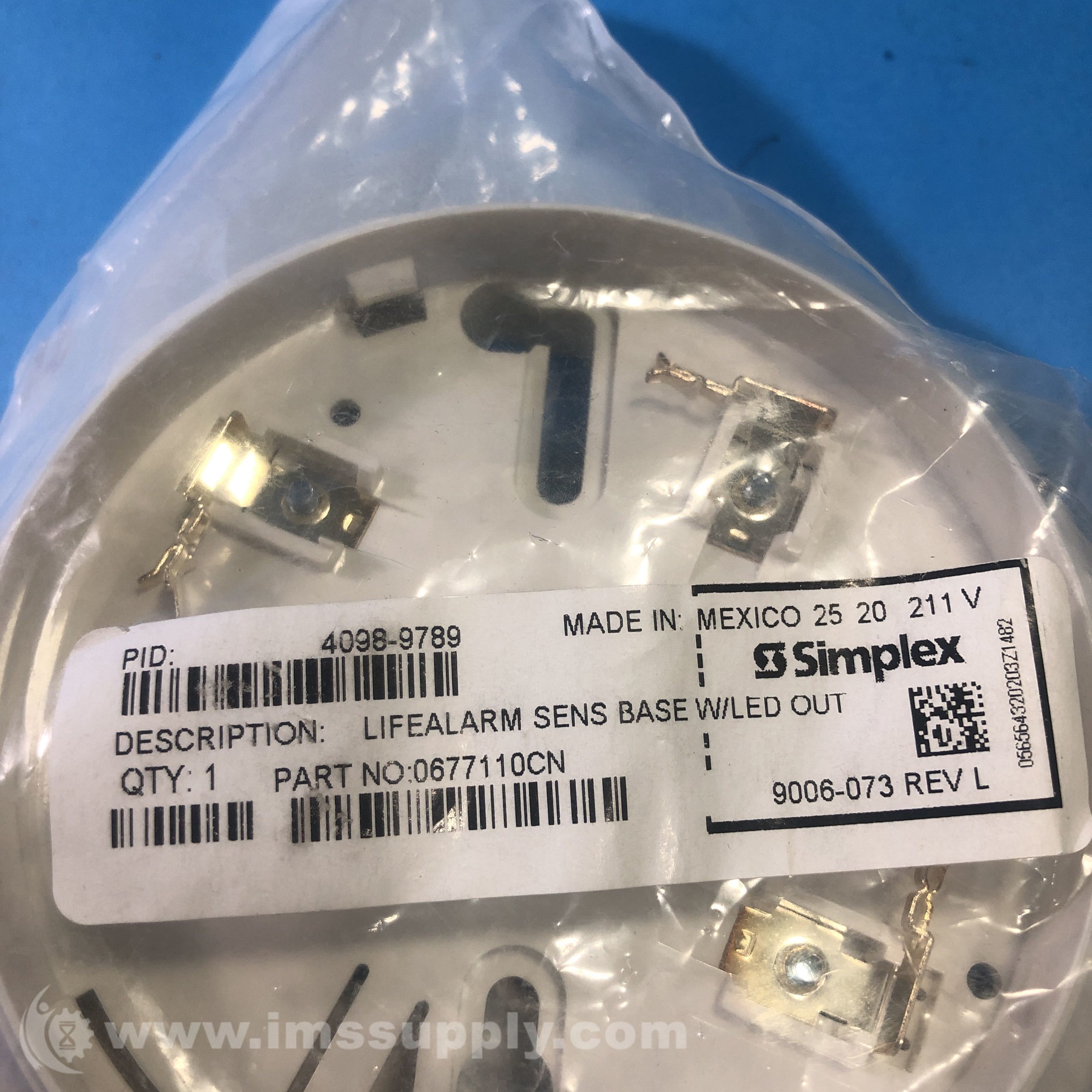 Simplex 0677110CN Analog Sensor Base w/Connections - IMS Supply