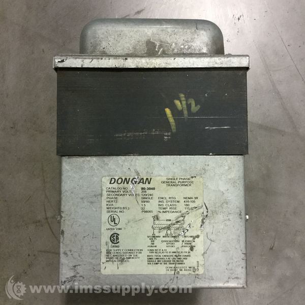 Dongan 80-3040 Single Phase General Purpose Transformer - IMS Supply