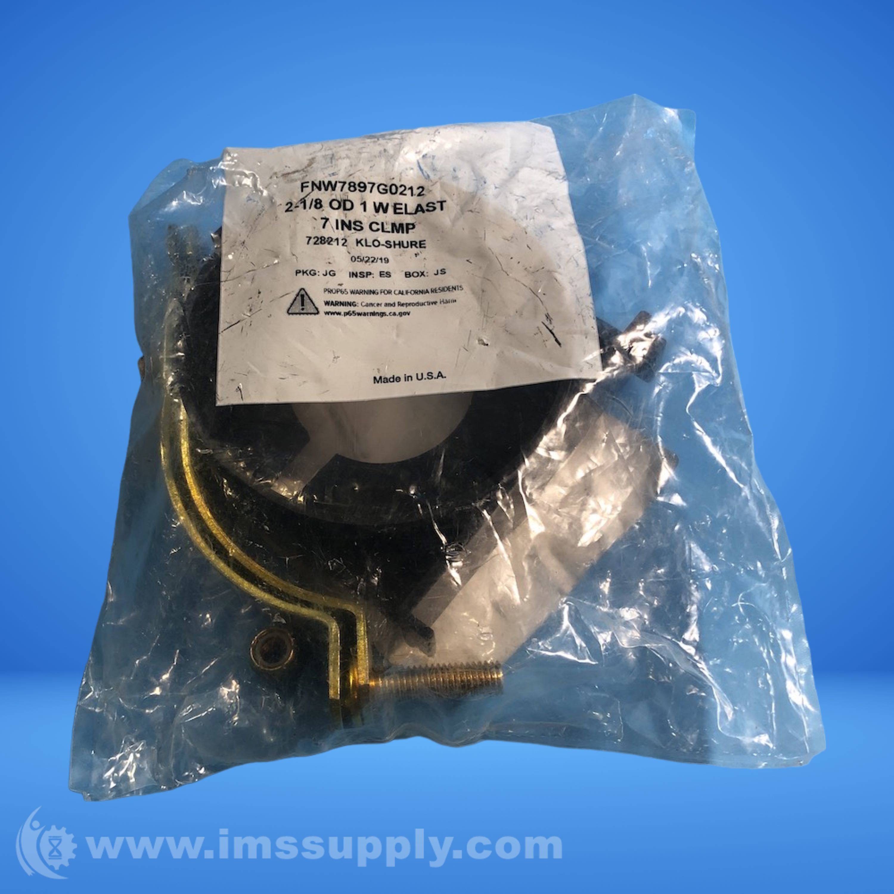 FNW FNW7897G0212 2-1/8 x 1 in. Elastomer Clamp Insulation - IMS Supply