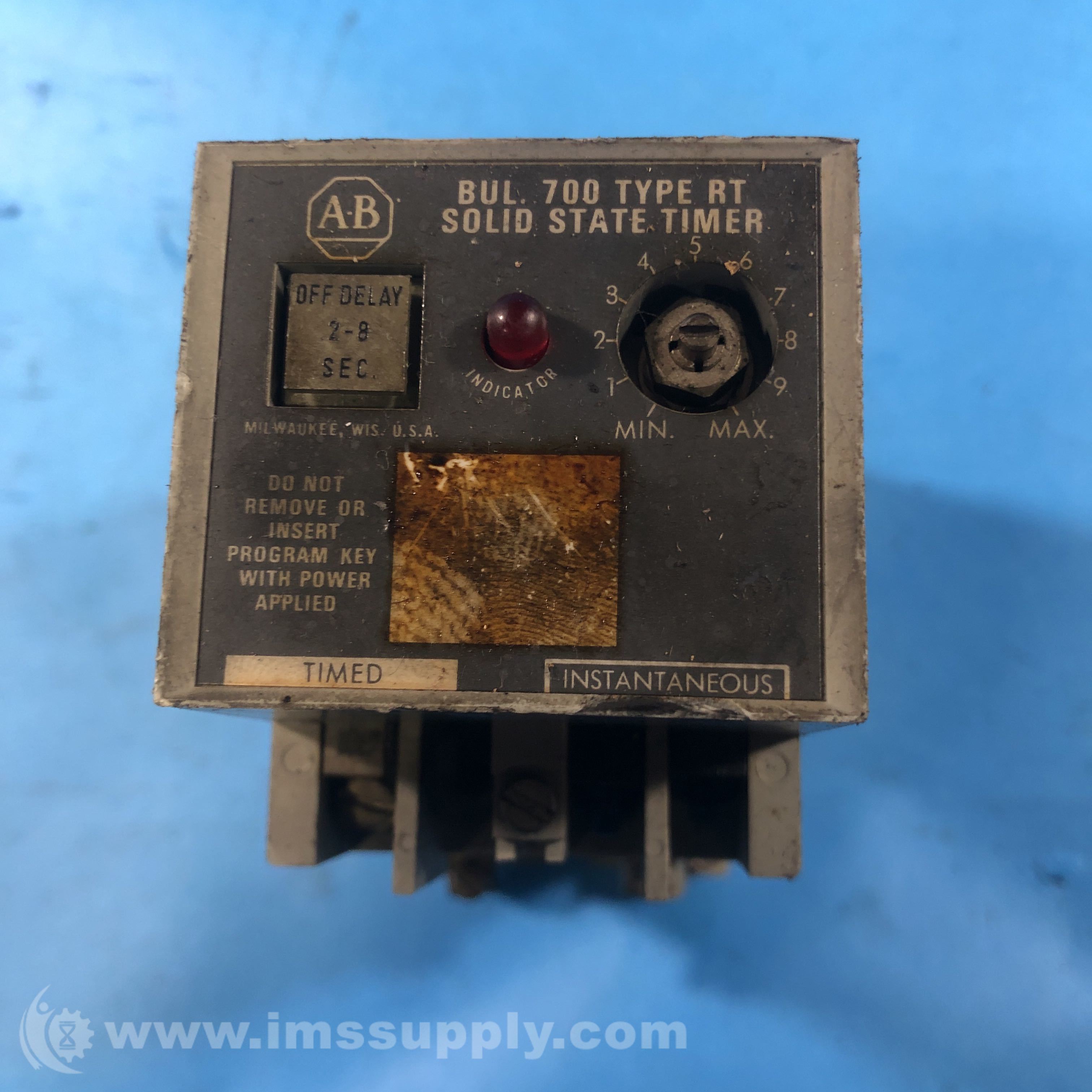 Allen Bradley Bul. 700 Type RT Solid State Timer, 110-120 VAC - IMS Supply