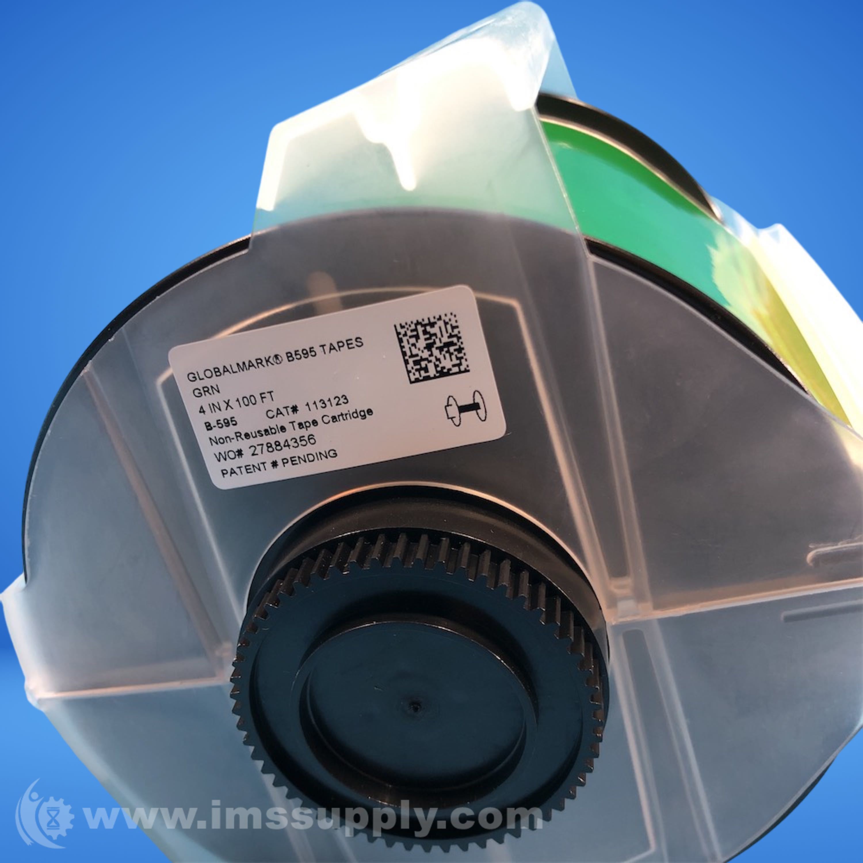 GlobalMark 113123 Permanent Adhesive Vinyl Label Tape Green - IMS Supply