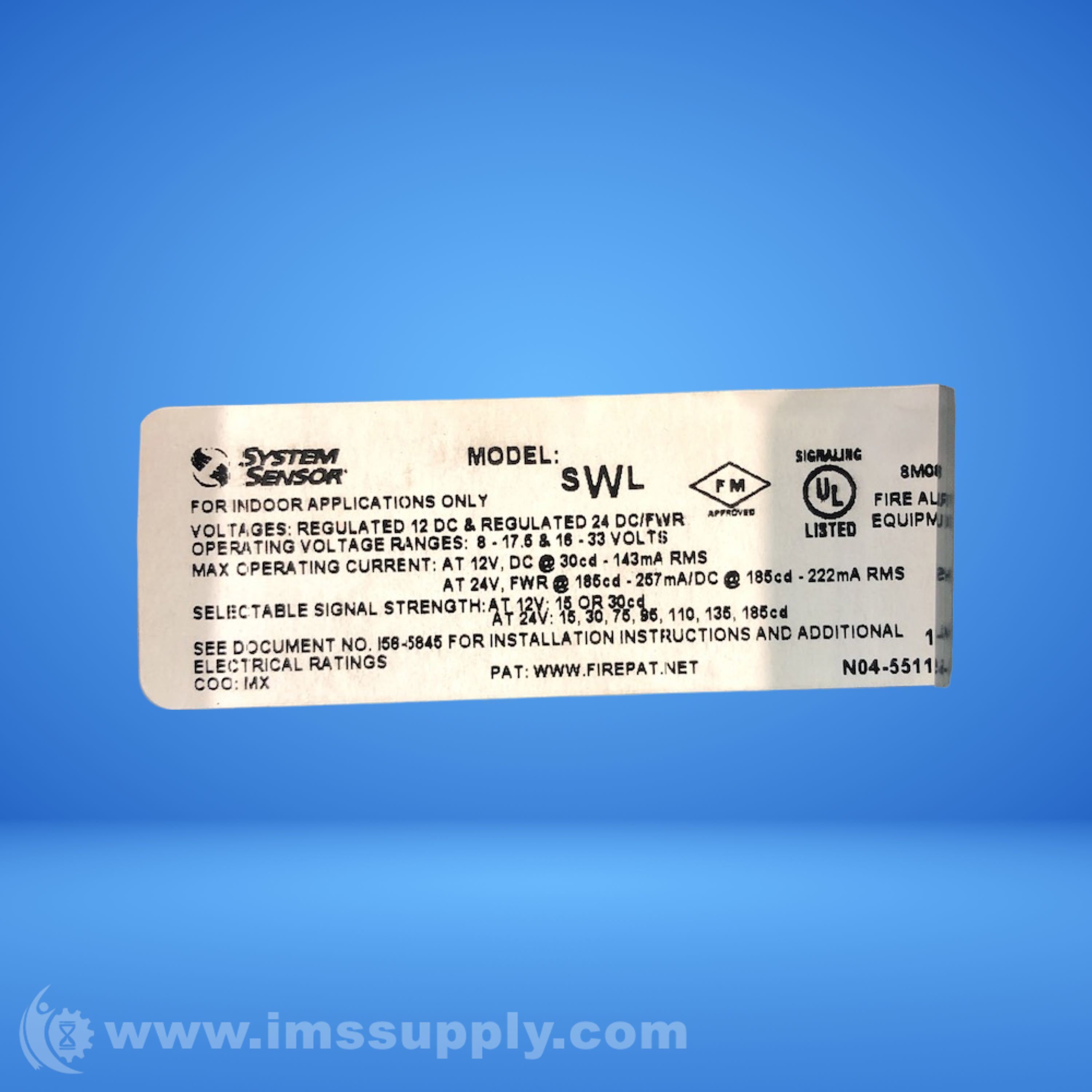 System Sensor SWL Wall Mount Fire Strobe - IMS Supply