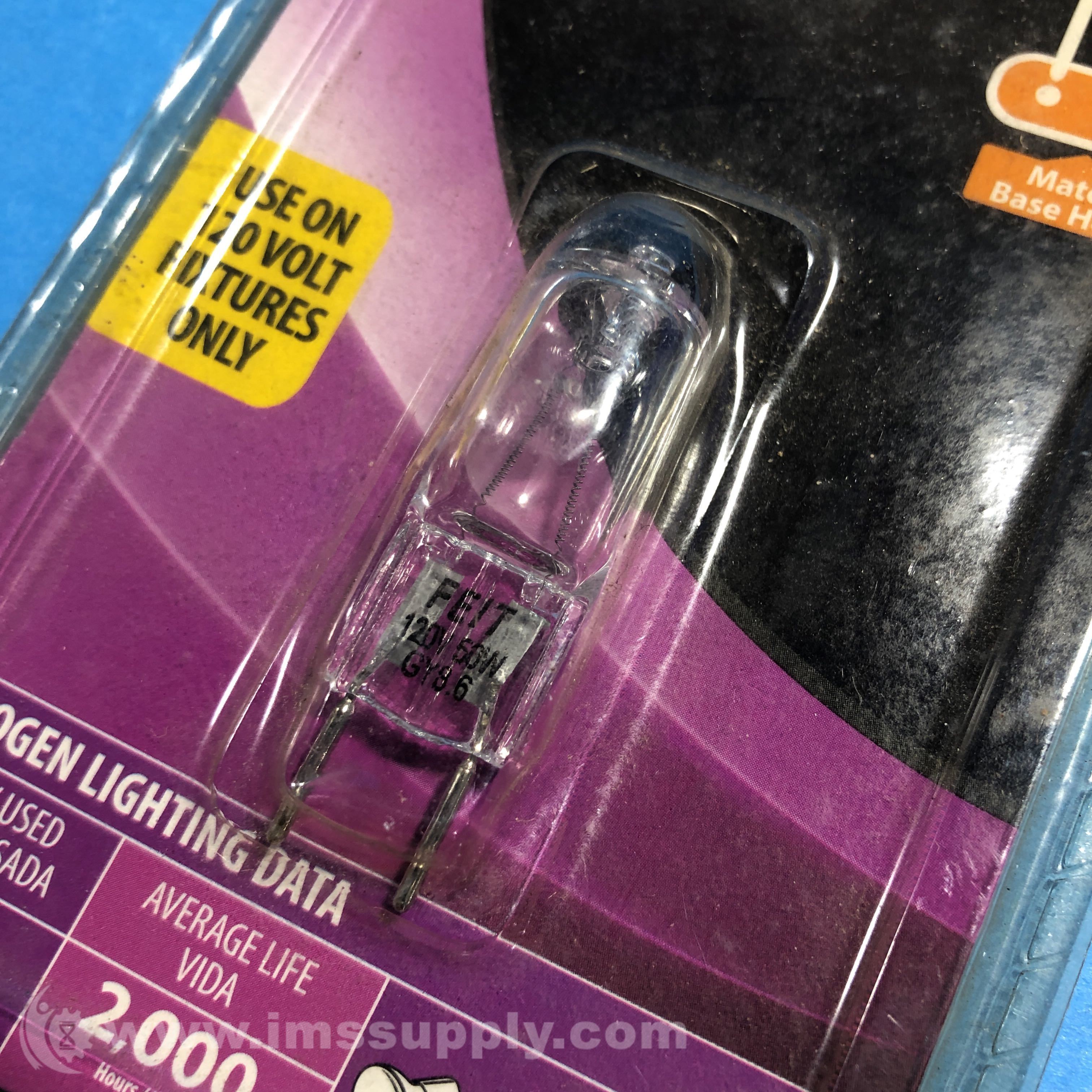 Feit Electric BPQ50/8.6/RP 50W 3000K Bi-Pin Halogen Light Bulb - IMS Supply