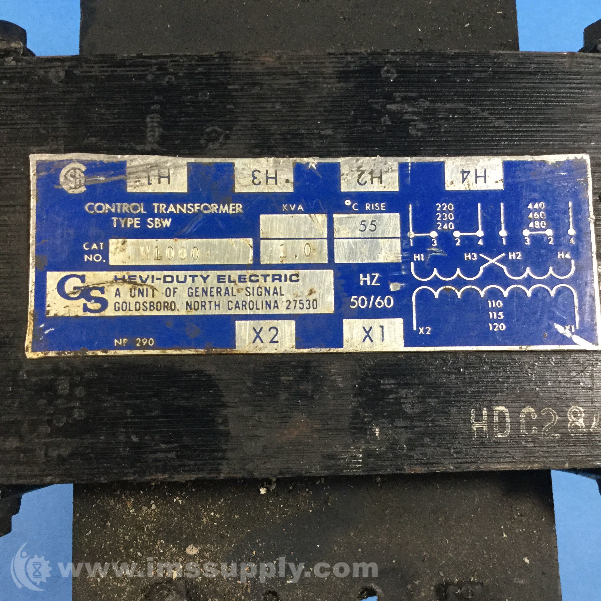 Hevi Duty Electric W1000 Type SBW Control Transformer - IMS Supply