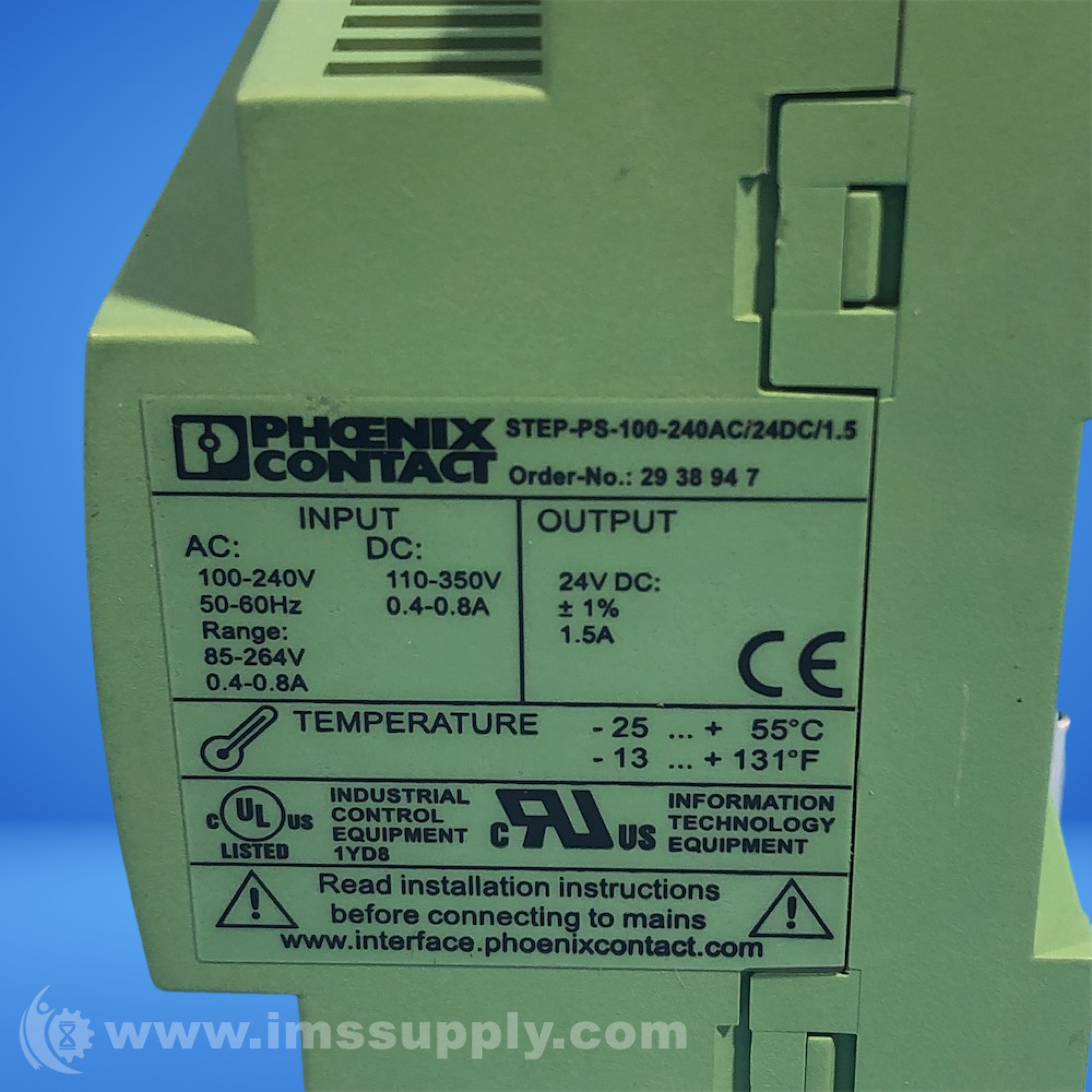 Phoenix Contact STEP-PS-100-240AC/24DC/1.5 - IMS Supply