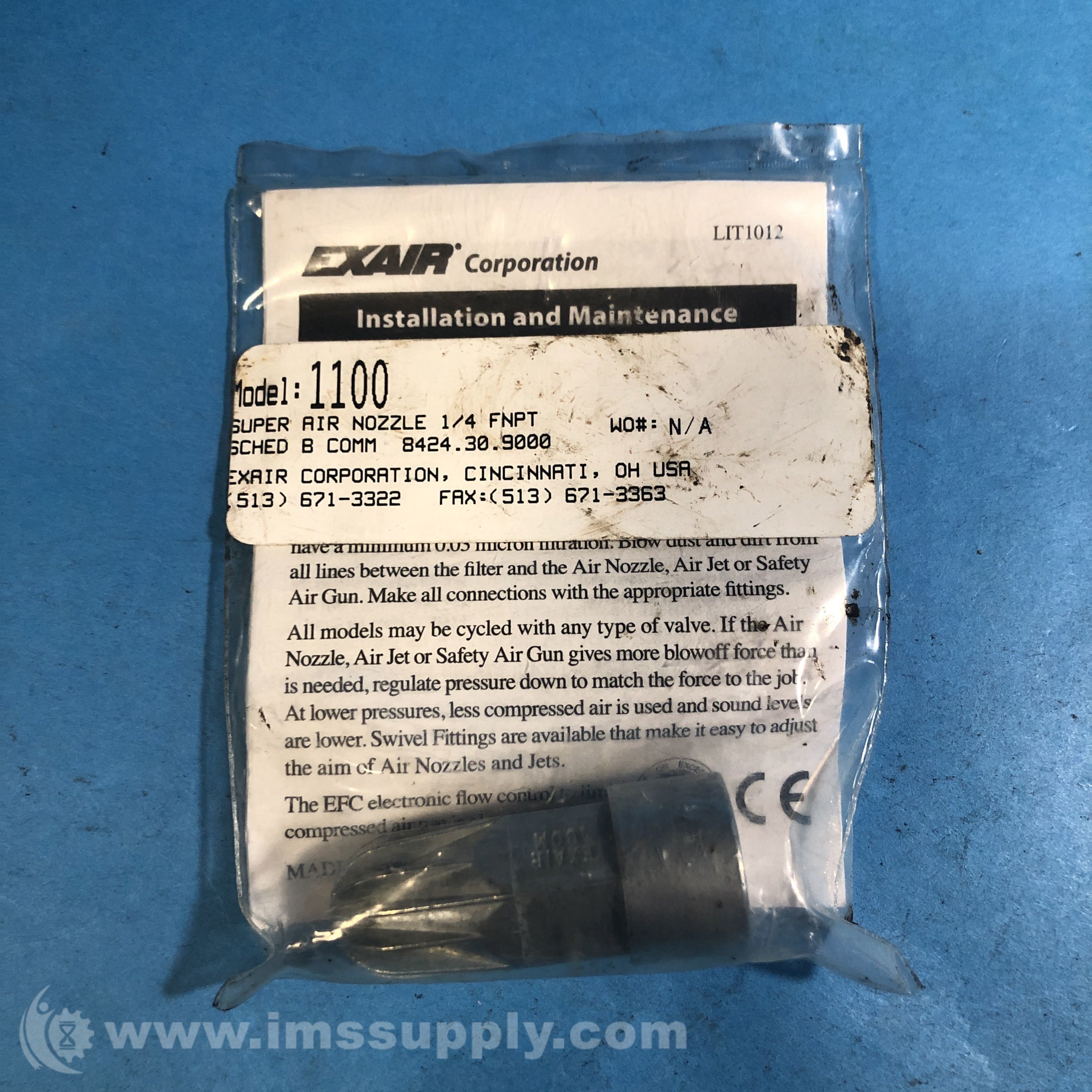 Exair 1100 Super Air Nozzle - IMS Supply