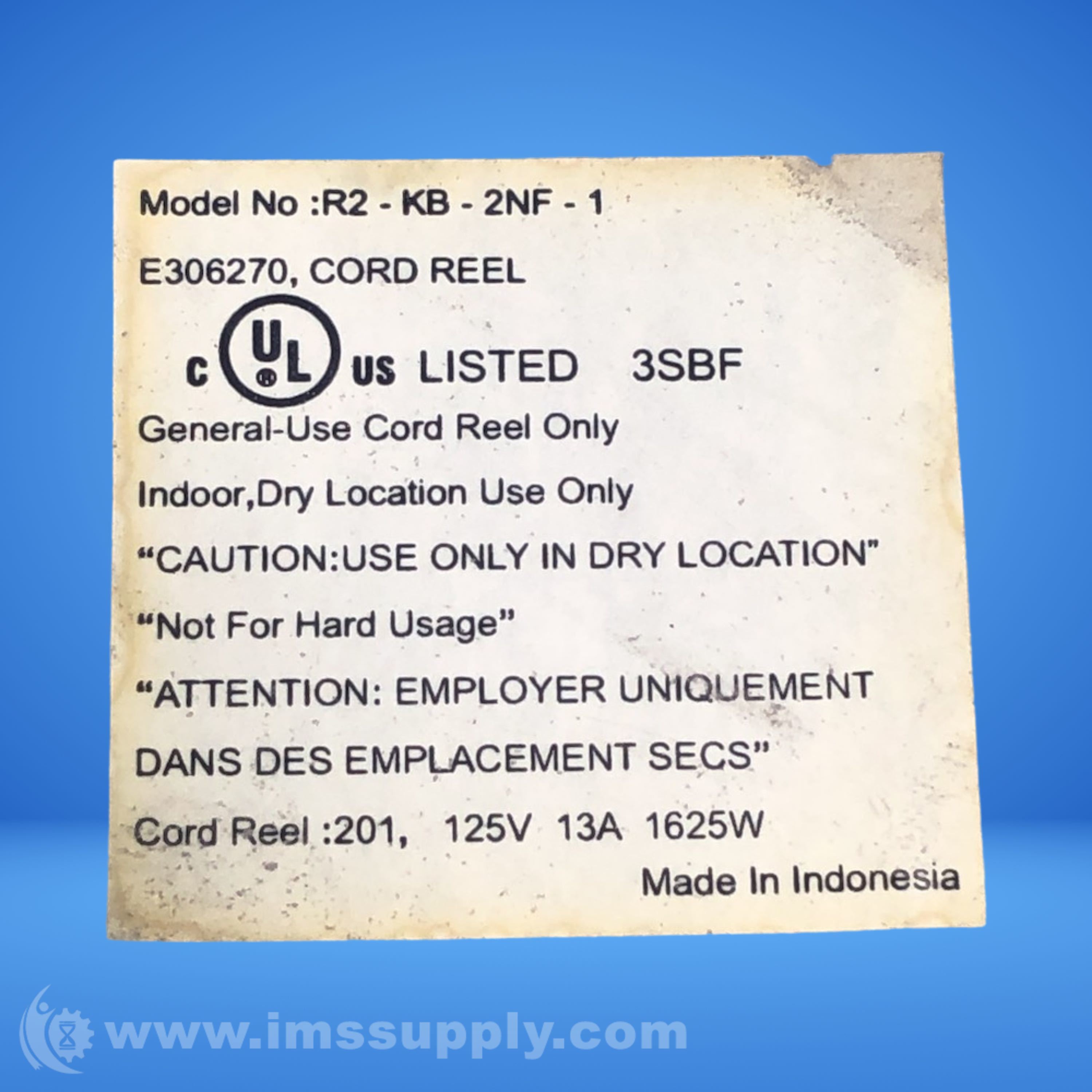 R2-KB-2NF-1 General-Use Cord Reel - IMS Supply