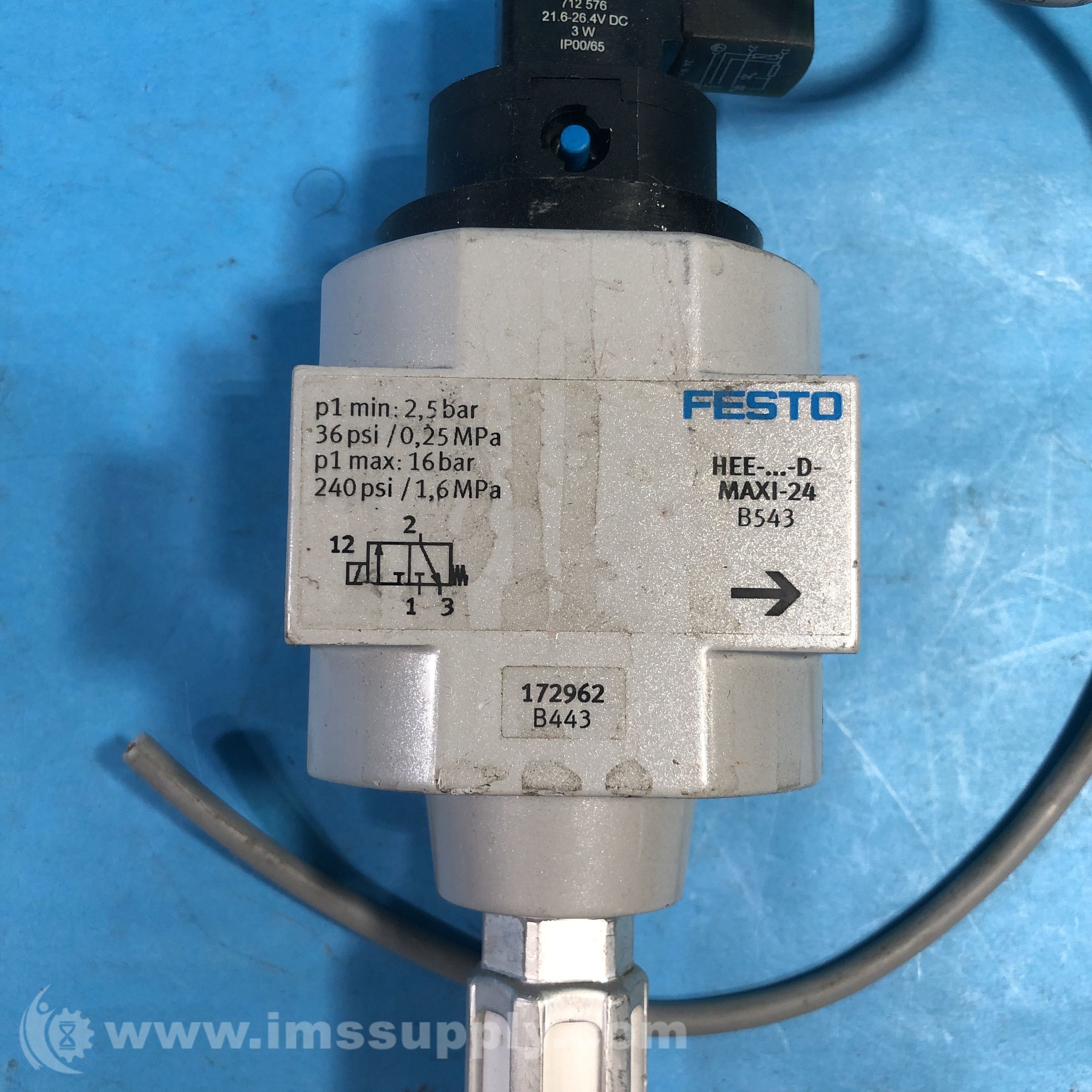 Festo HEE-D-MAXI-D-24 On/Off Start Valve, 66mm, Flange/Sub-Base - IMS ...