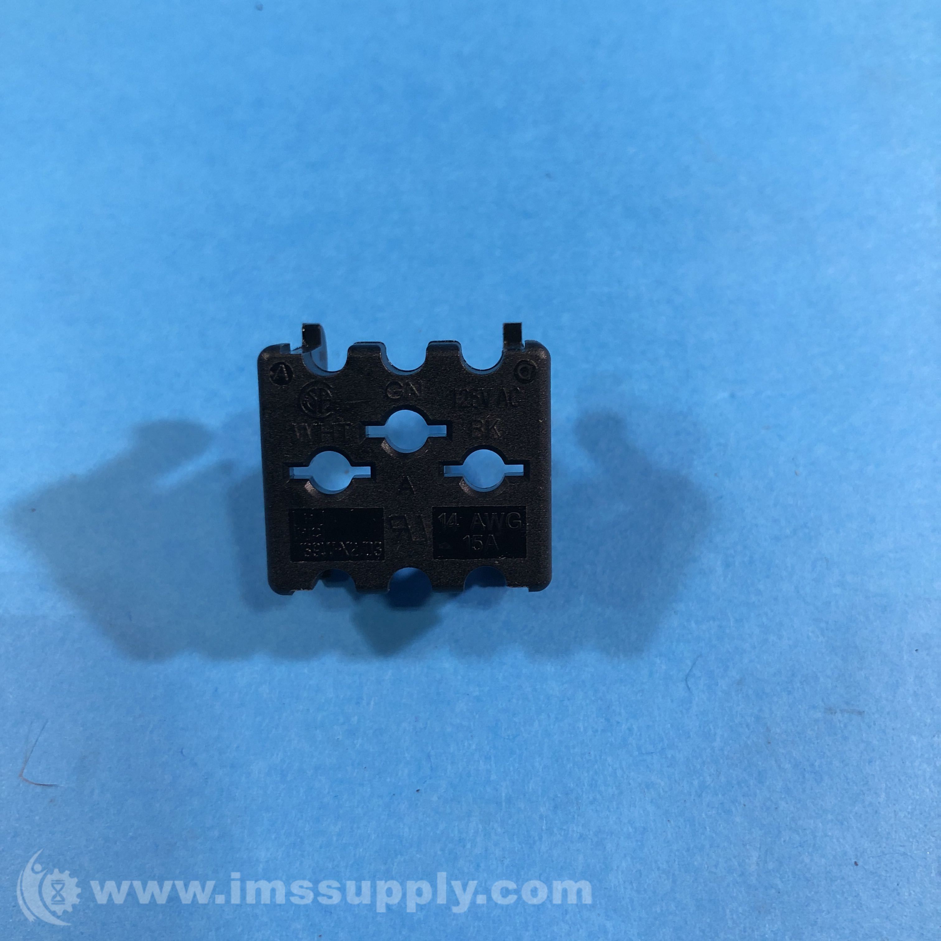 Black Connector Plate, 125VAC, 14 AWG, 15A - IMS Supply
