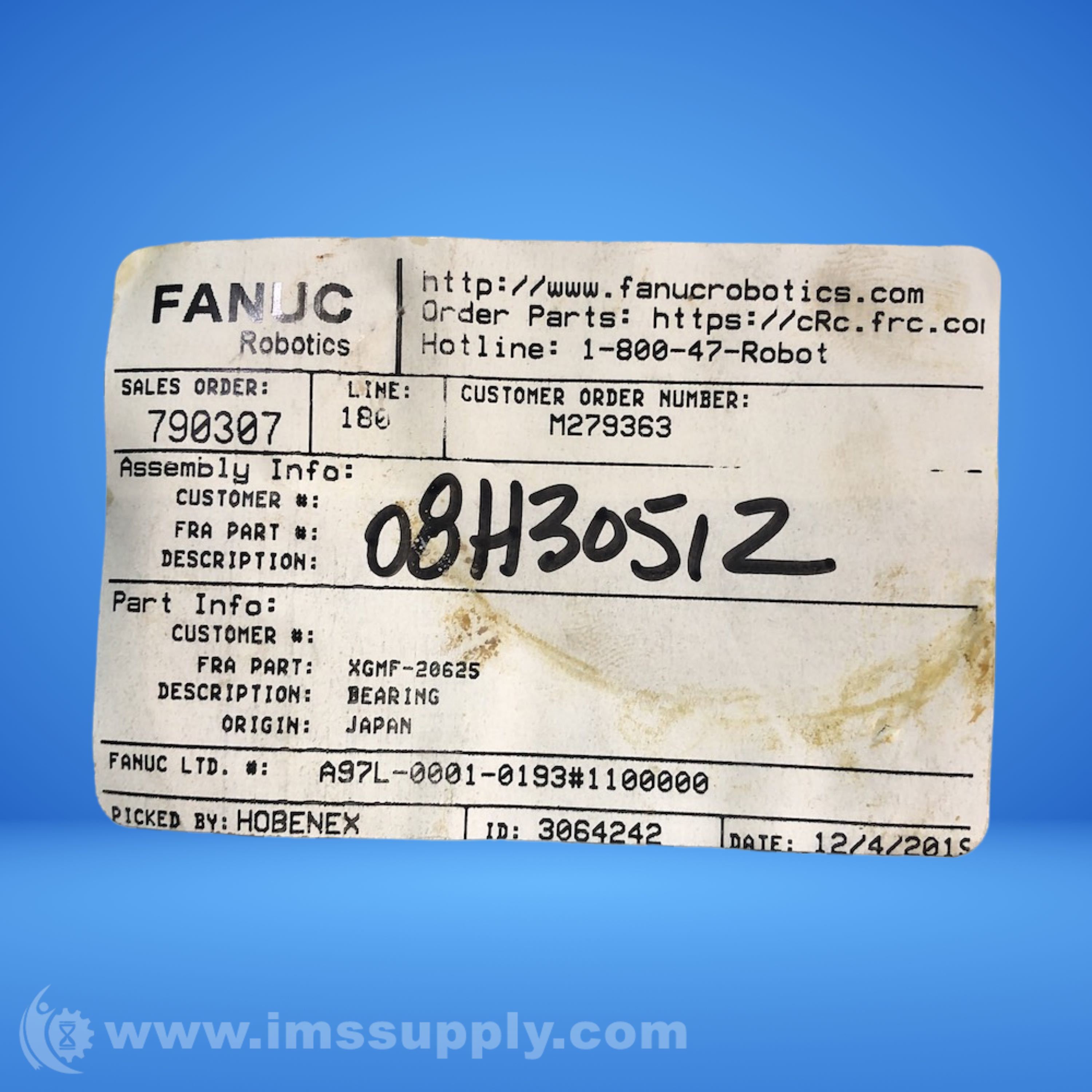 Fanuc A97L-0001-0193#1100000 Reduction Bearing - IMS Supply