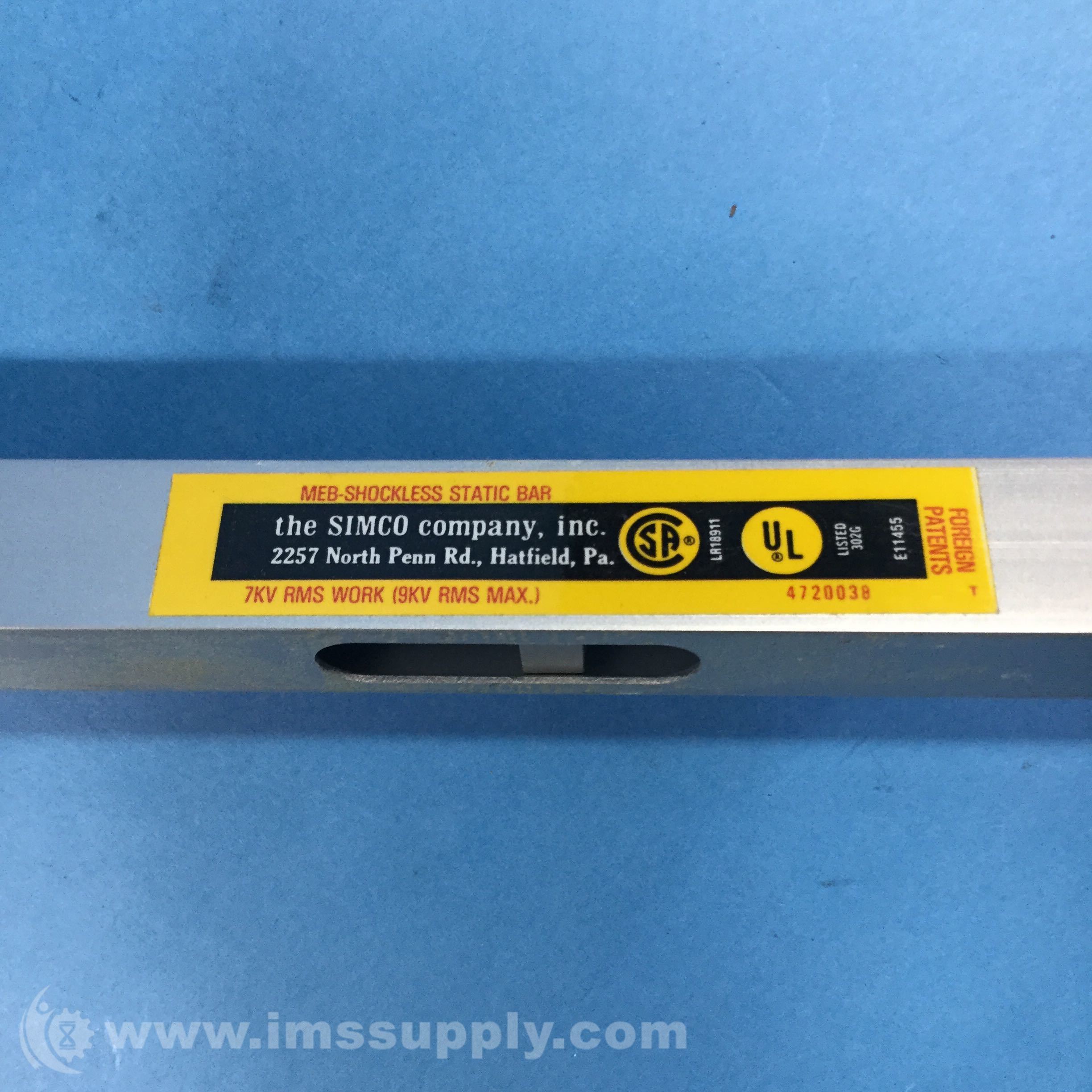 Simco 4720038 Meb-Shockless Static Bar, 7 KV RMS Work - IMS Supply