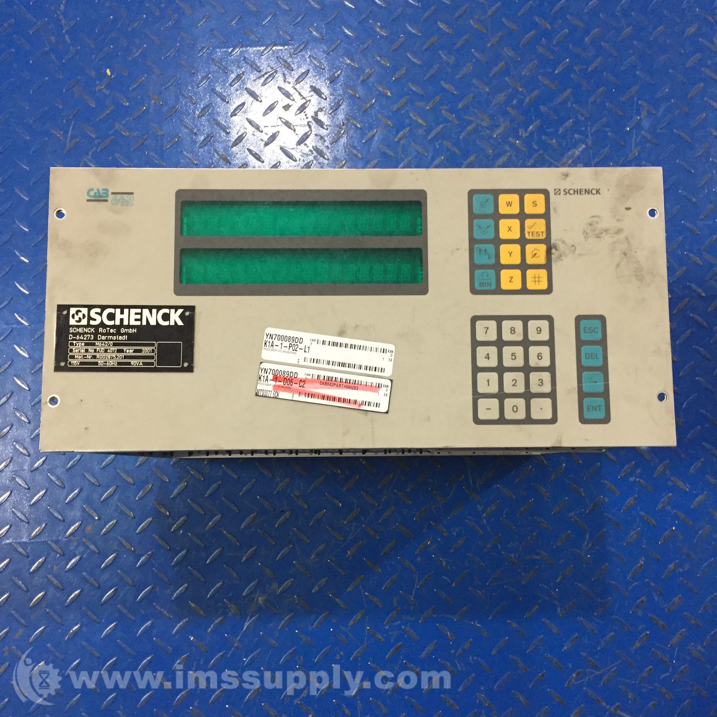 Schenck CAB642 Processor Controller, CPU Measuring - IMS Supply