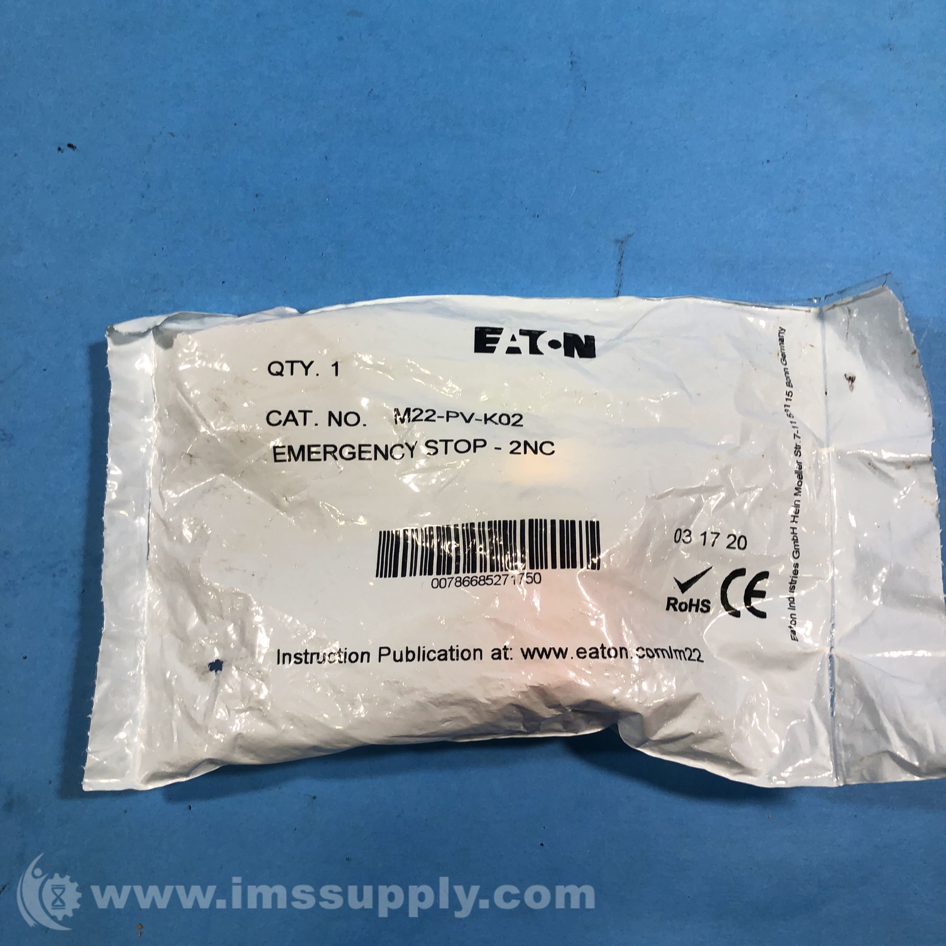 Eaton Corporation M22-PV-K02 M22 Push-Pull Emergency Stop - IMS Supply