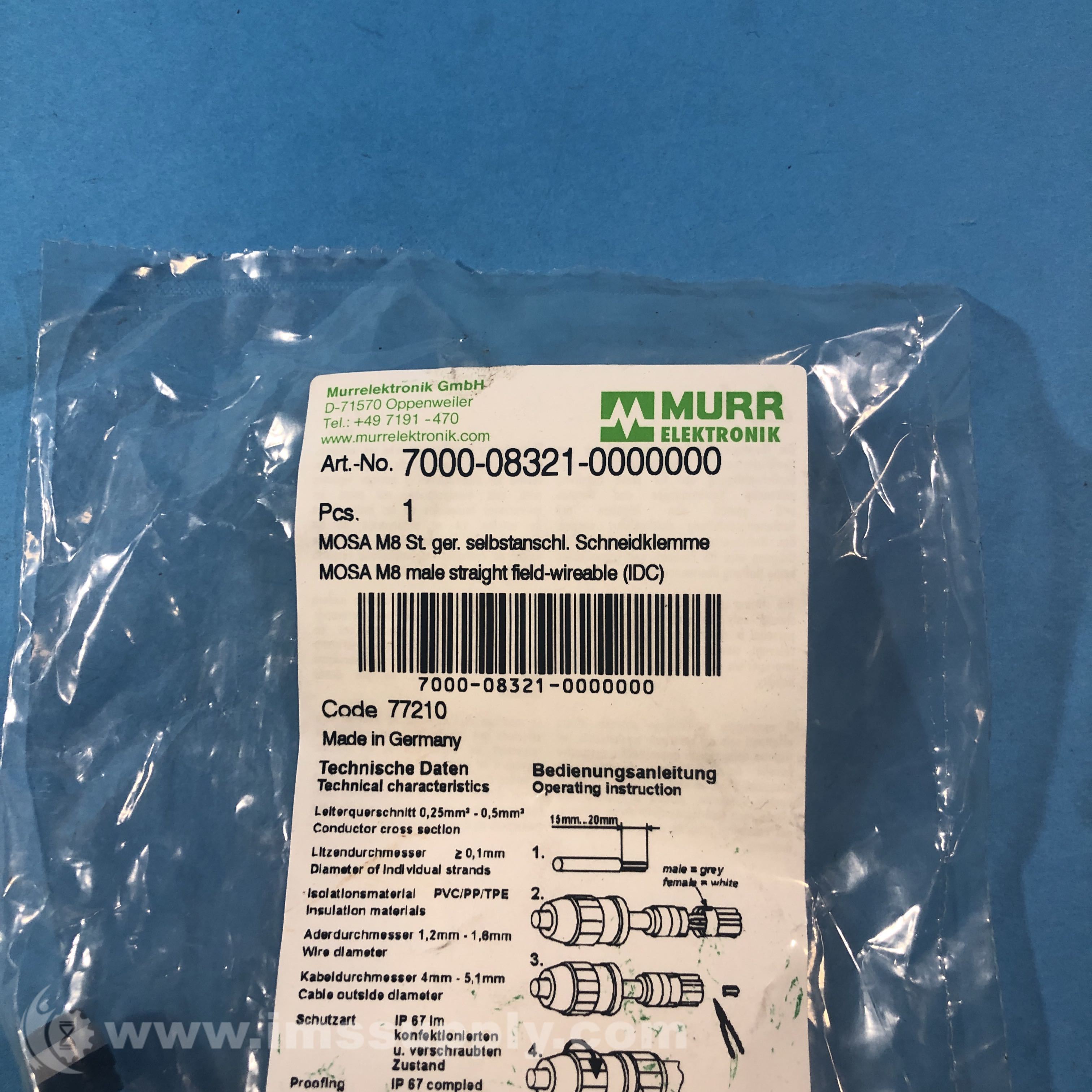 Murr Elektronik 7000-08321-0000000 Field Wireable Connector - IMS Supply