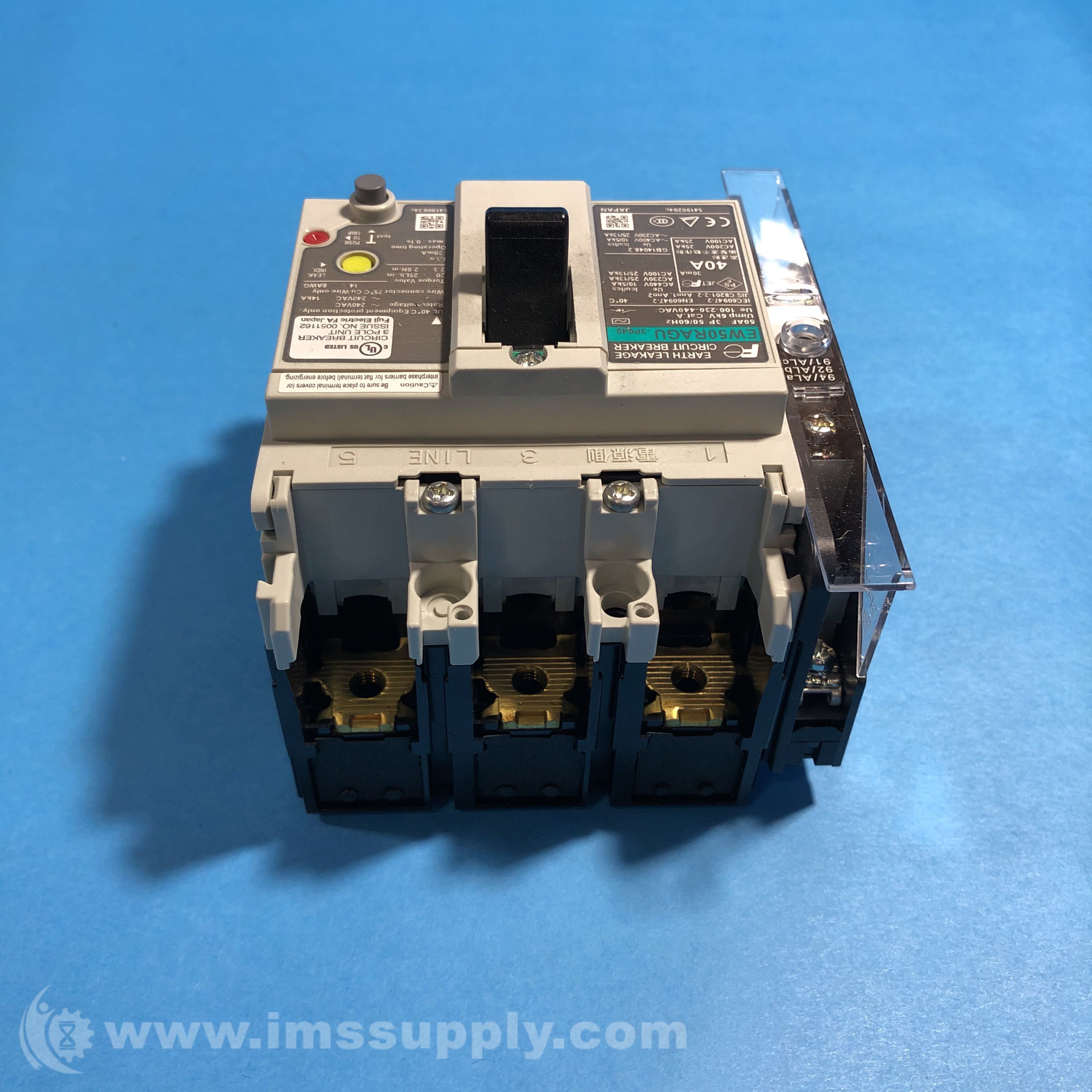 Fuji Electric EW50RAGU-3P40A Earth Leakage Circuit Breaker - IMS Supply