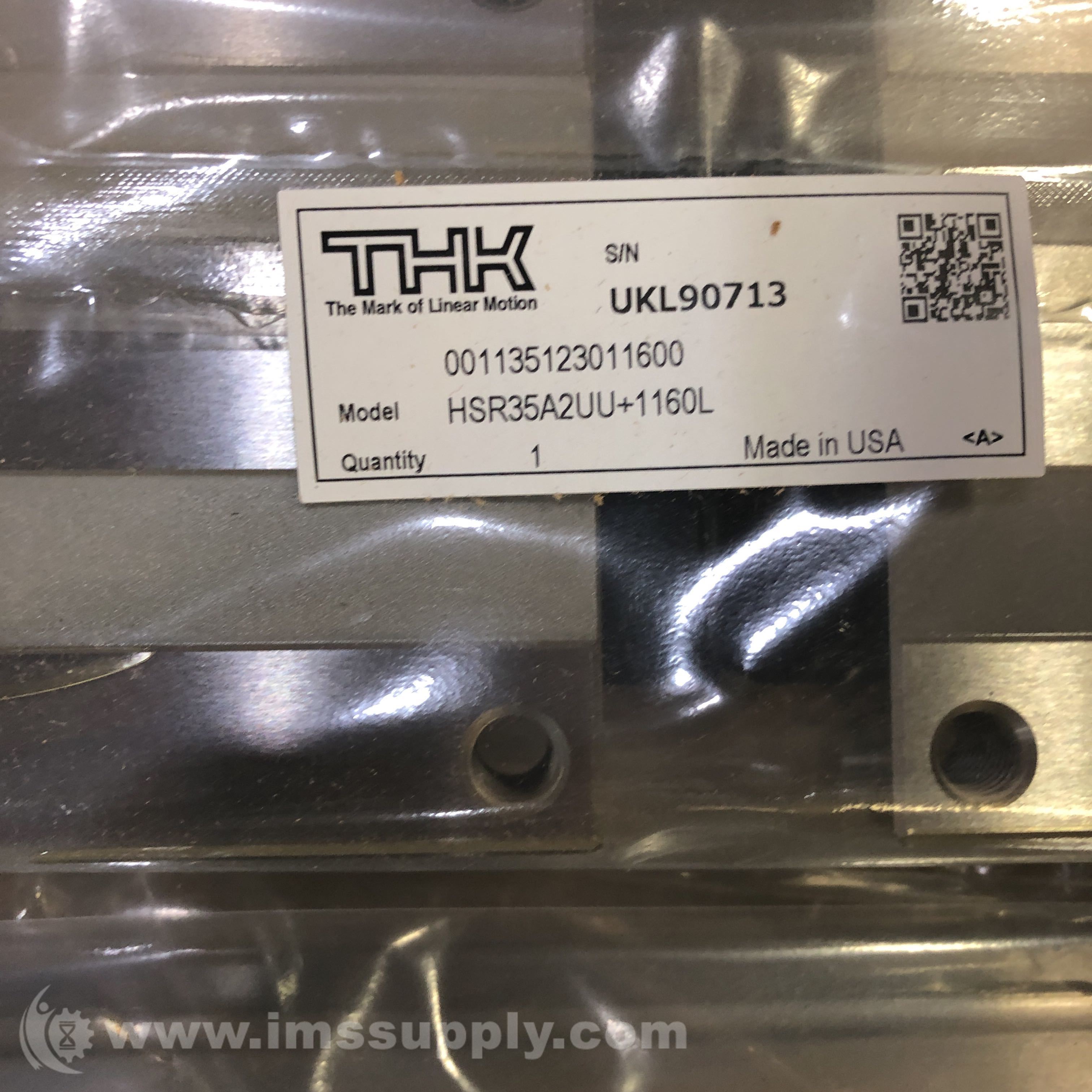THK HSR35A2UU+1160L Linear Guide Rail w/ Two Blocks Set of 2 - IMS Supply