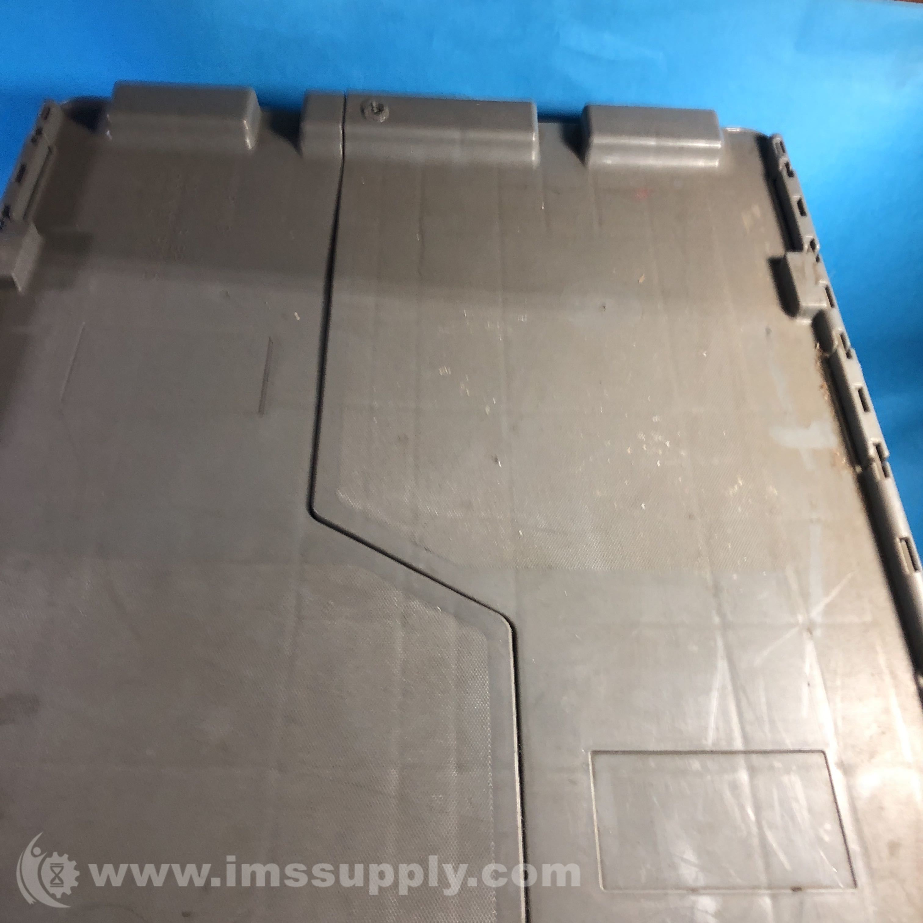 Uline Grey Storage Bin, Interlocking Lid, 22 x 15 x 13 - IMS Supply