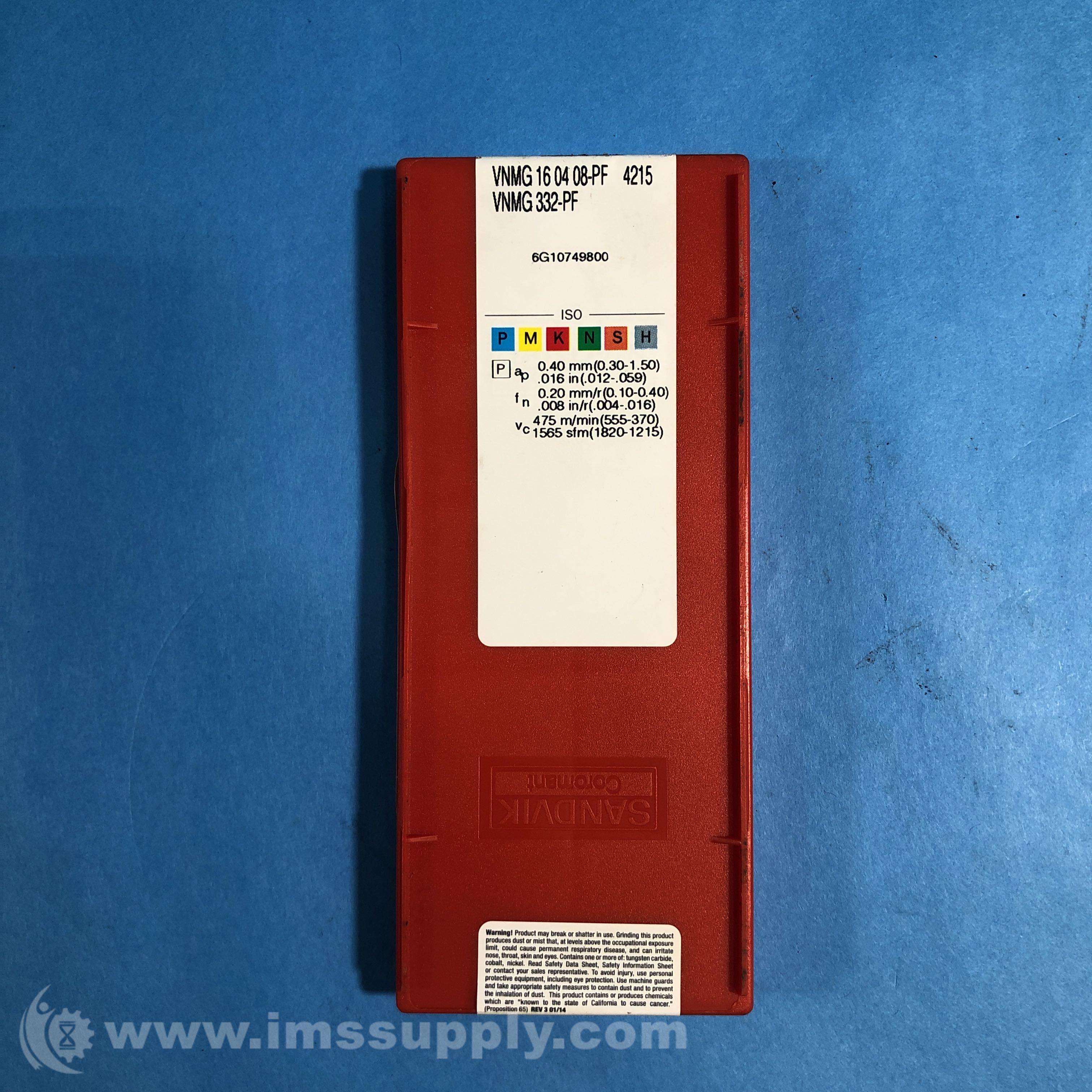 Sandvik VNMG 332-PF 4215 Box of 10 Carbide Turning Inserts - IMS Supply