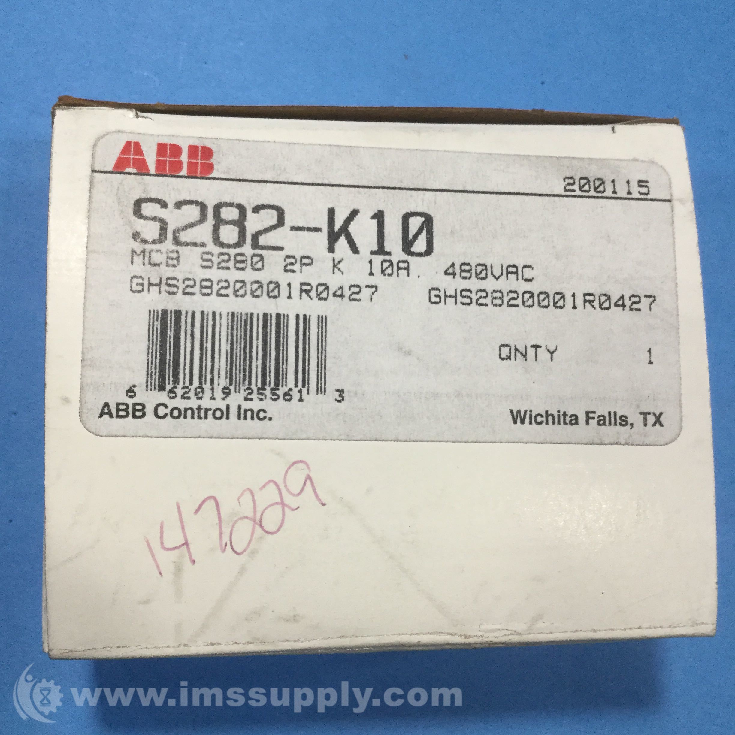 ABB S282-K10A Circuit Breaker, 10 Amp - IMS Supply
