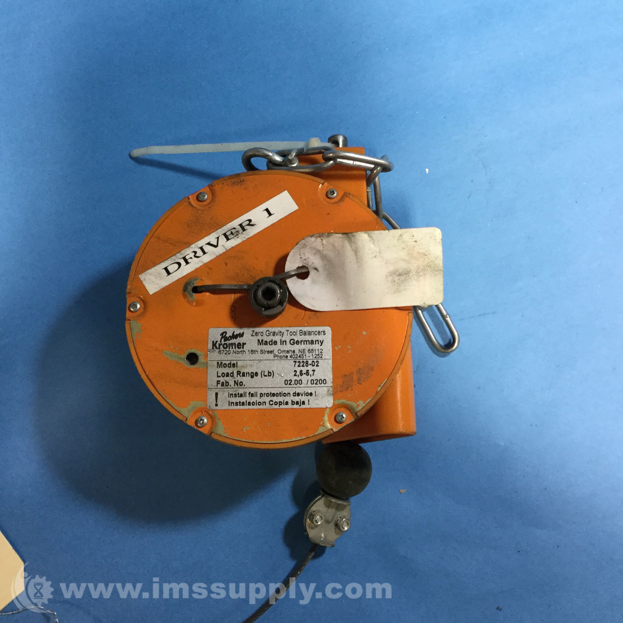 Packers Kromer 7228-02 Zero Gravity Tool Balancer - IMS Supply