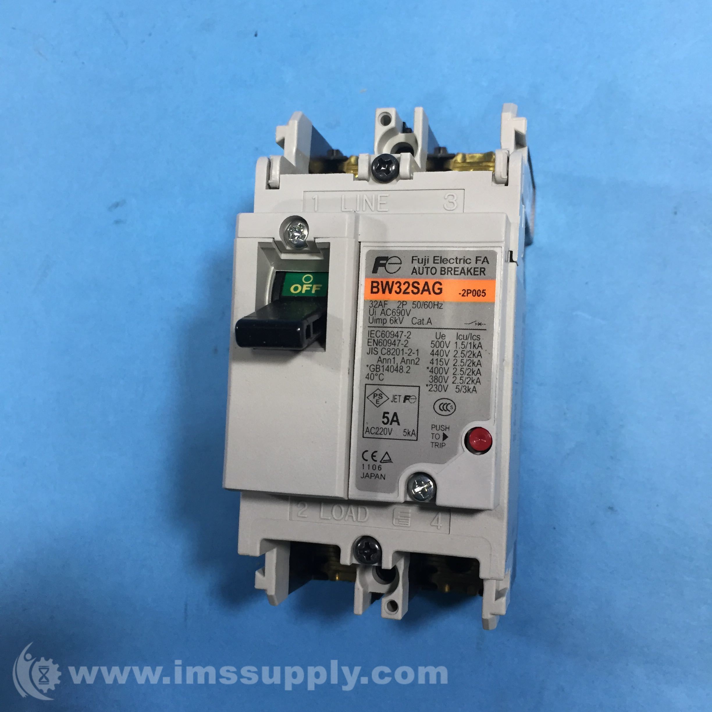 Fuji Electric BW32SAG-2P005 G-TWIN Circuit Breaker, 2 Pole, 5 Amp - IMS ...