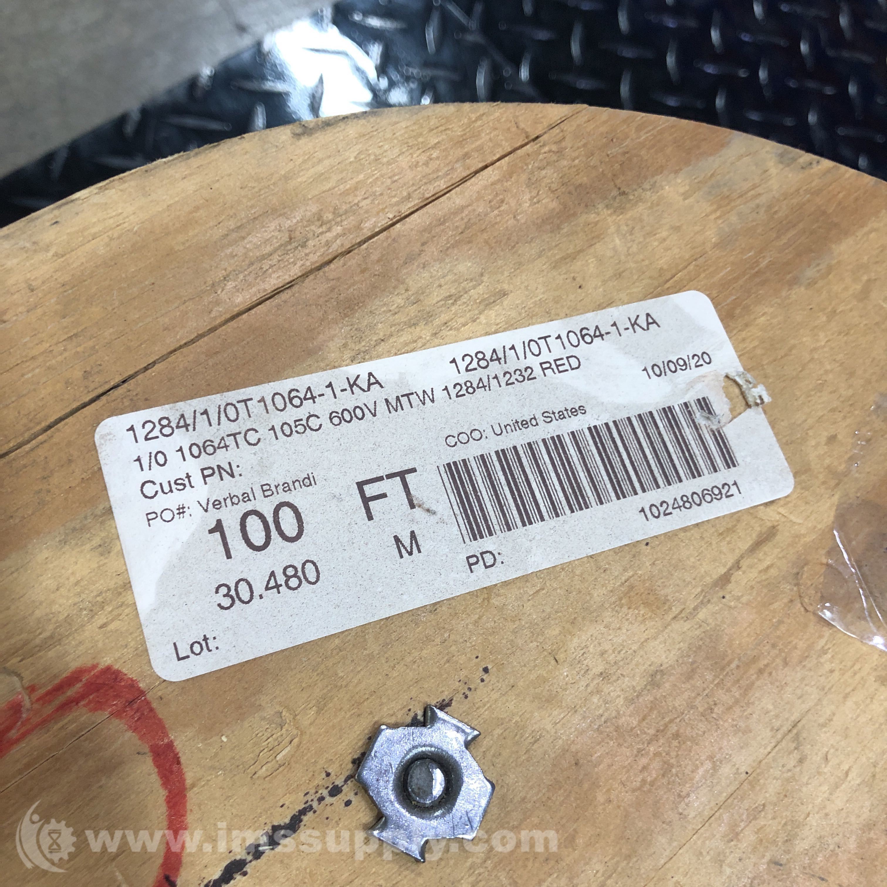 Badger Wire 1284/1/0T1064-1-KA Length 100 Feet Wire - IMS Supply