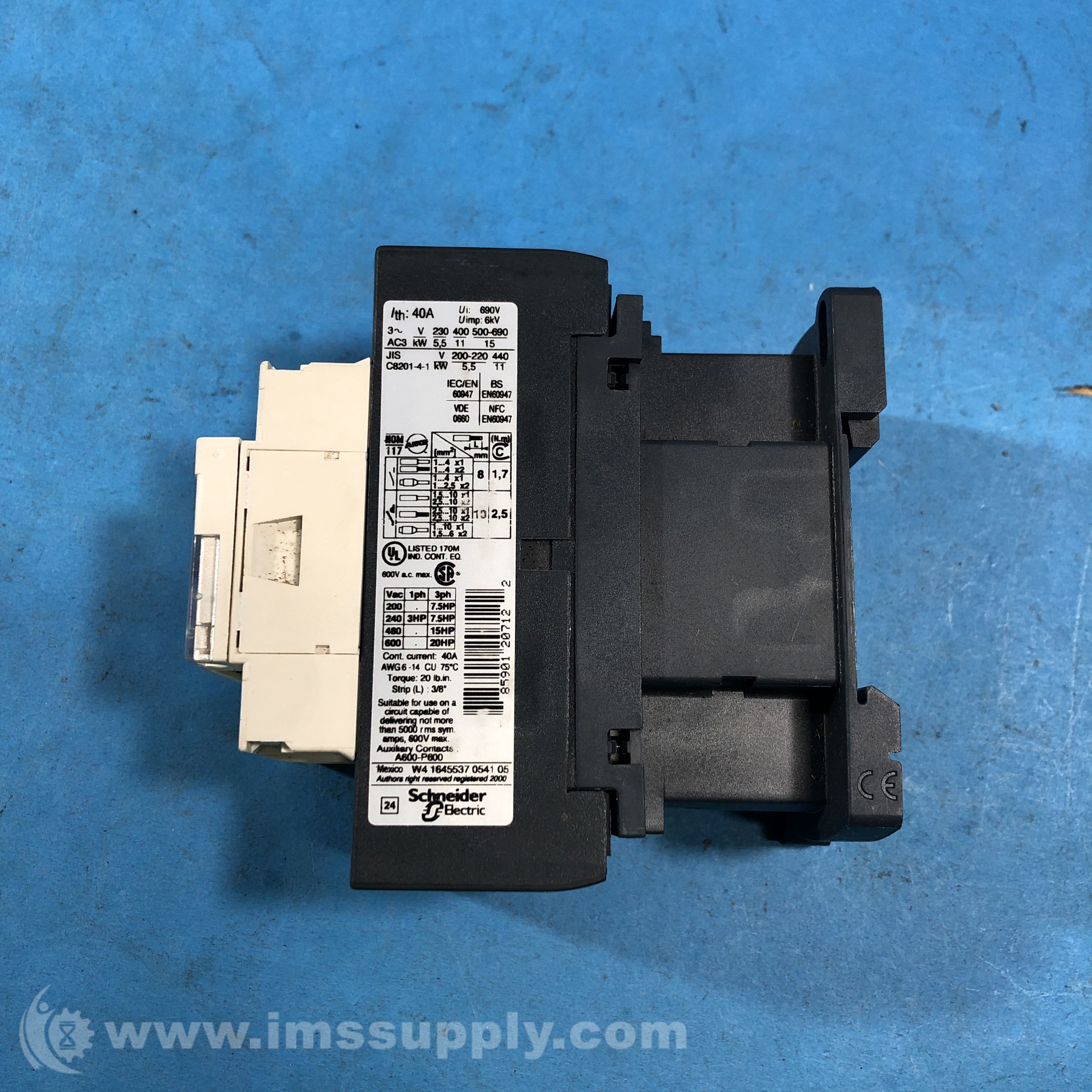 Square D LC1D25B7 Contactor, 25A - IMS Supply