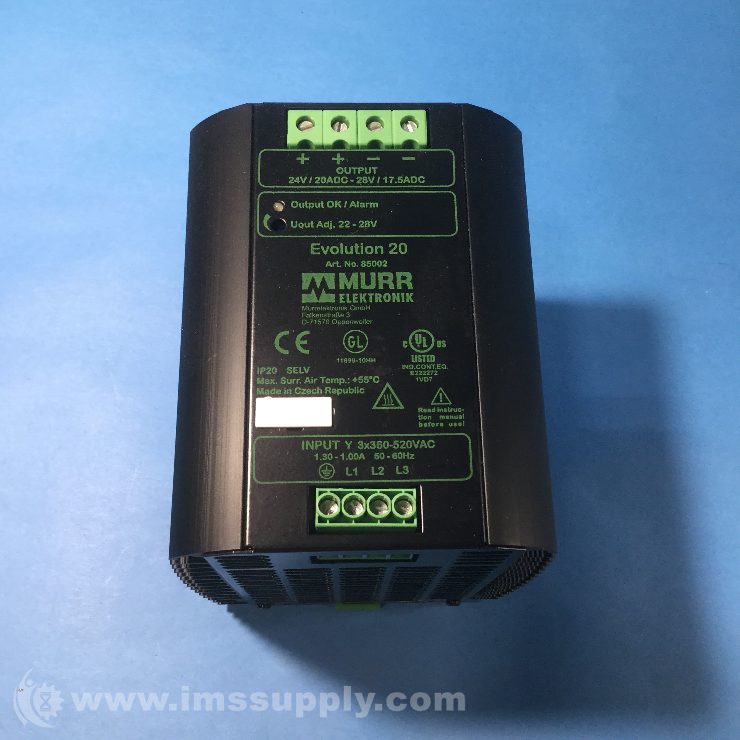 Murrelektronik 85002 Evolution 20 3-Phase Power Supply - IMS Supply