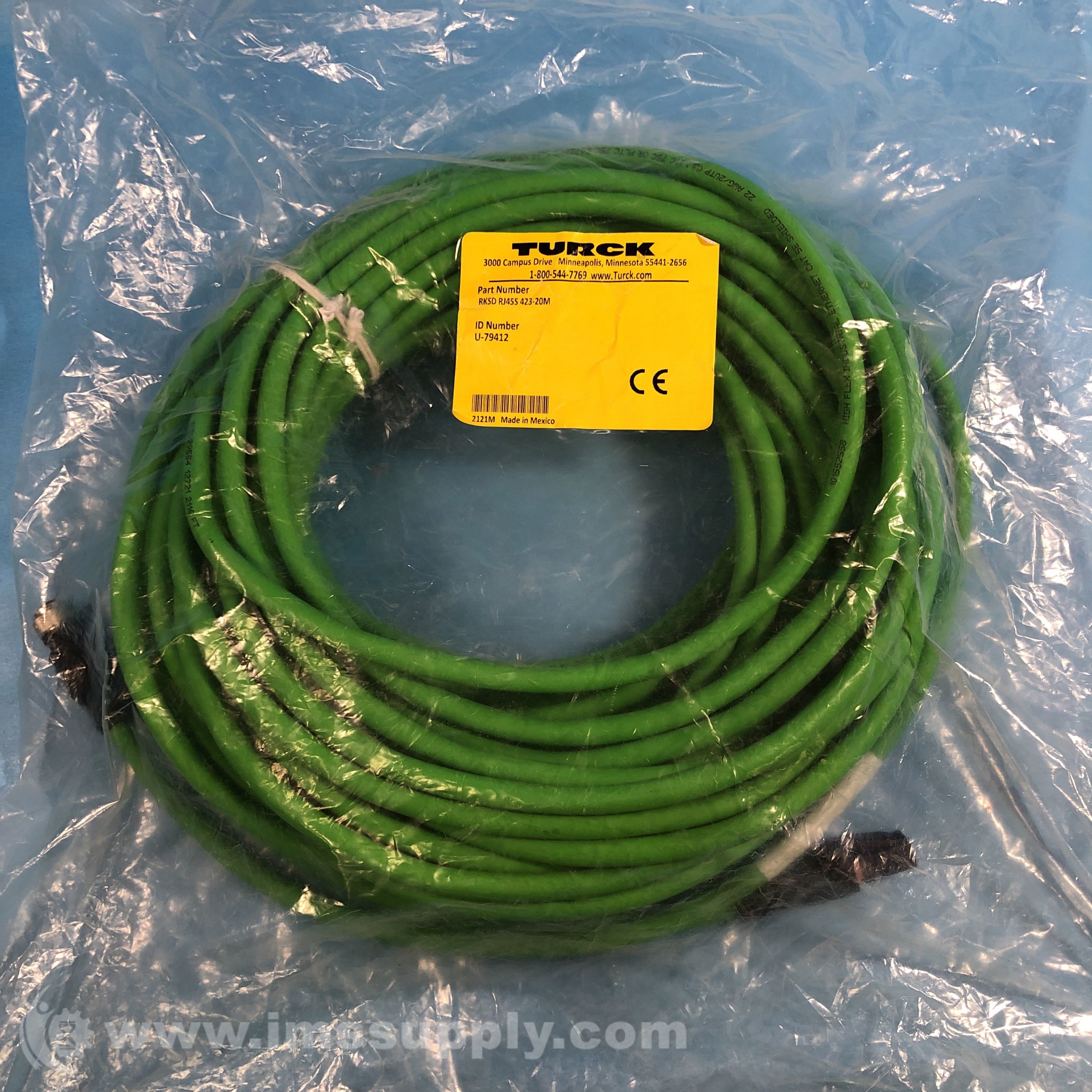 Turck RKSD RJ45S 423-20M Network Ethernet Cable Assembly - IMS Supply