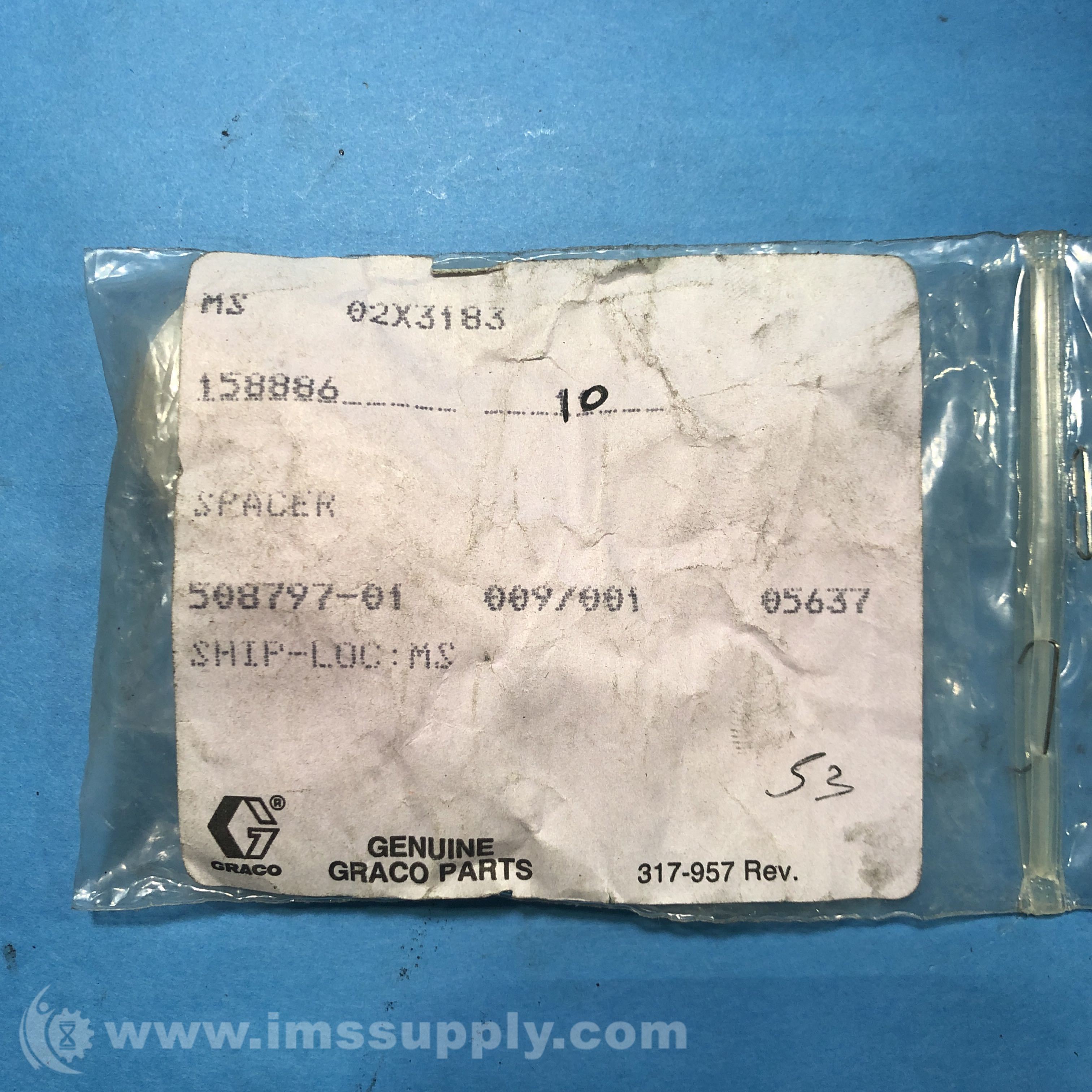 Graco 158886 Spacer, MS02X3183 - IMS Supply