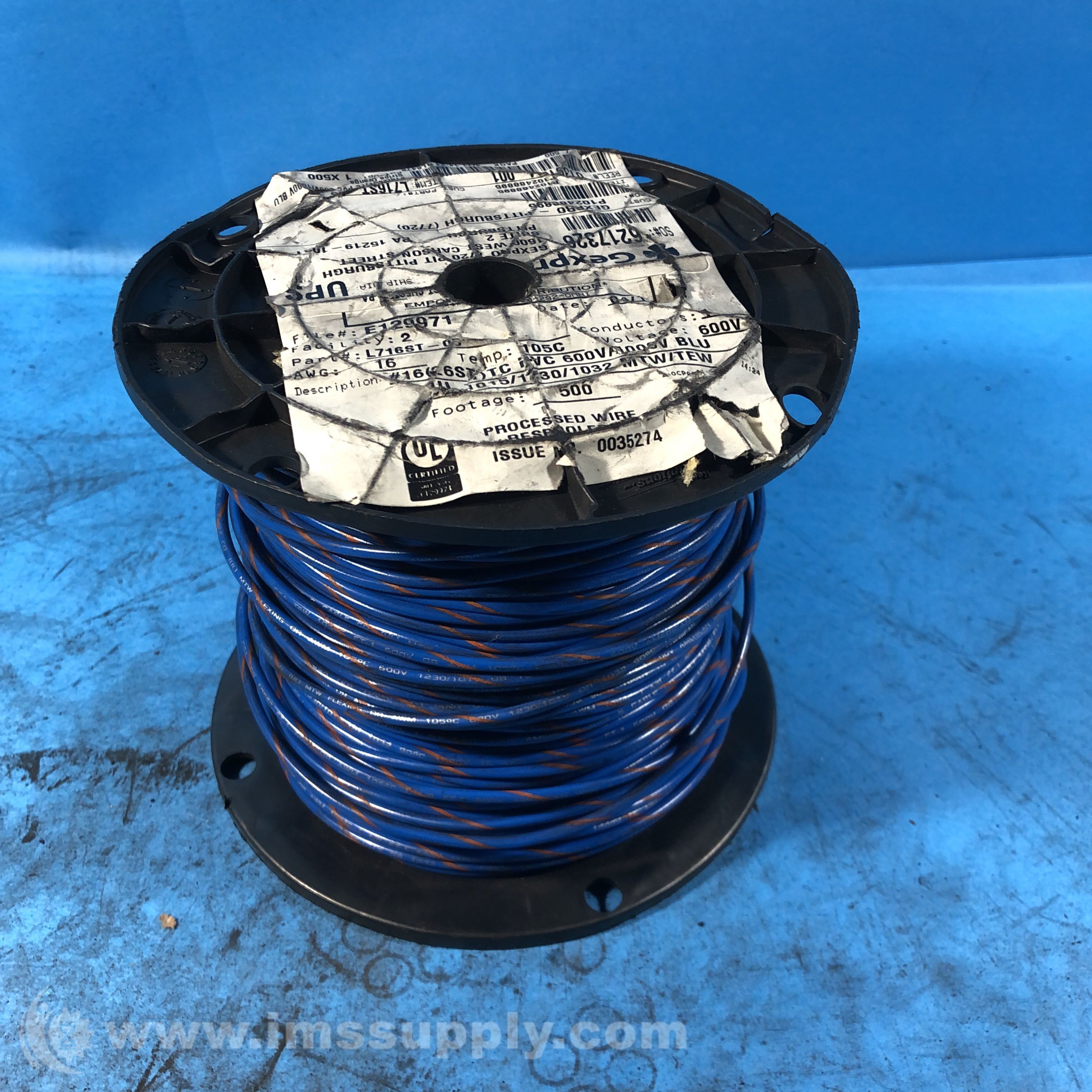 Omni Cable L716ST-05 Wire, 600 Volt 16 AWG 1-Conductor Stranded - IMS ...