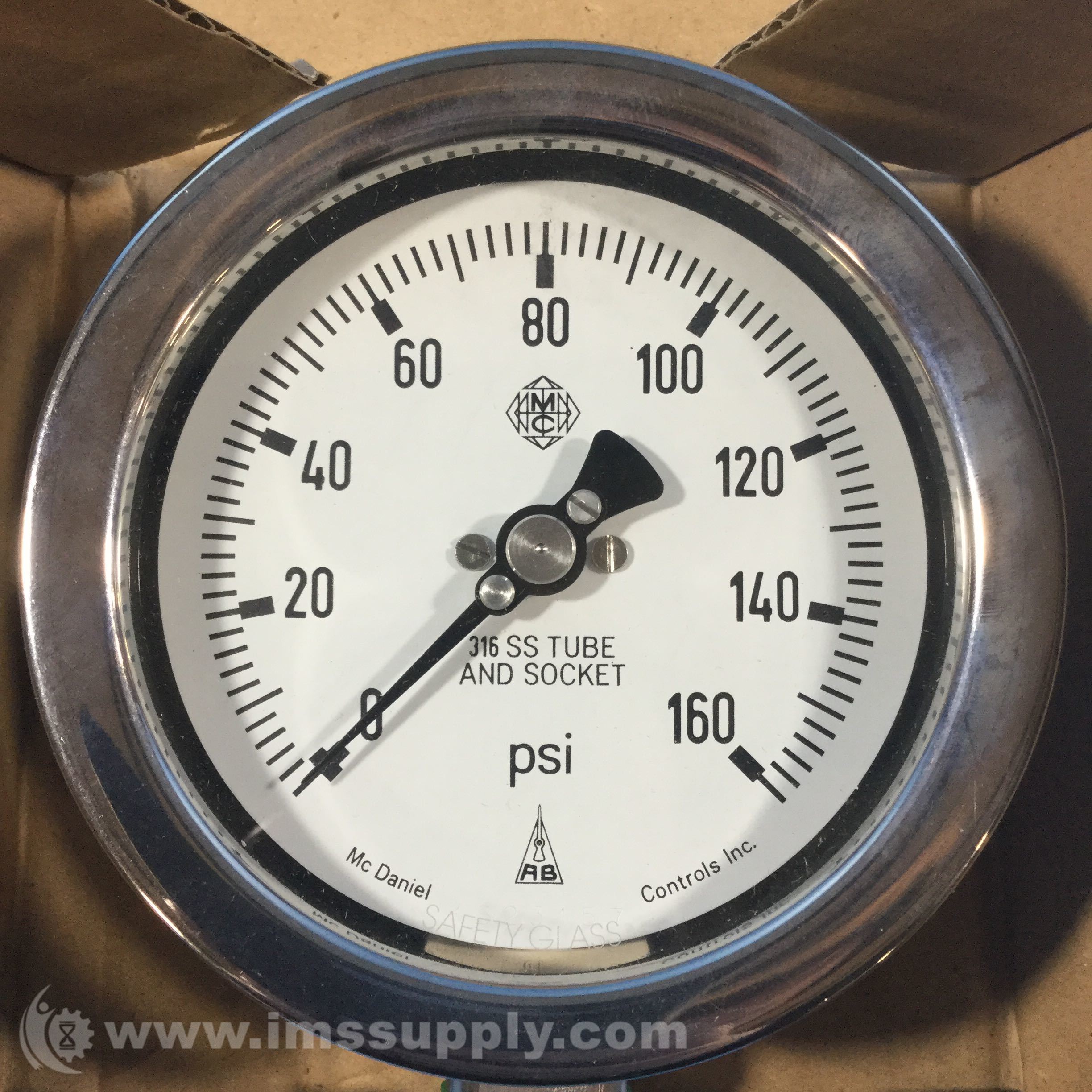 Mcdaniel Controls 316 SS Tube & Socket Pressure Gauge 0-160 PSI - IMS ...