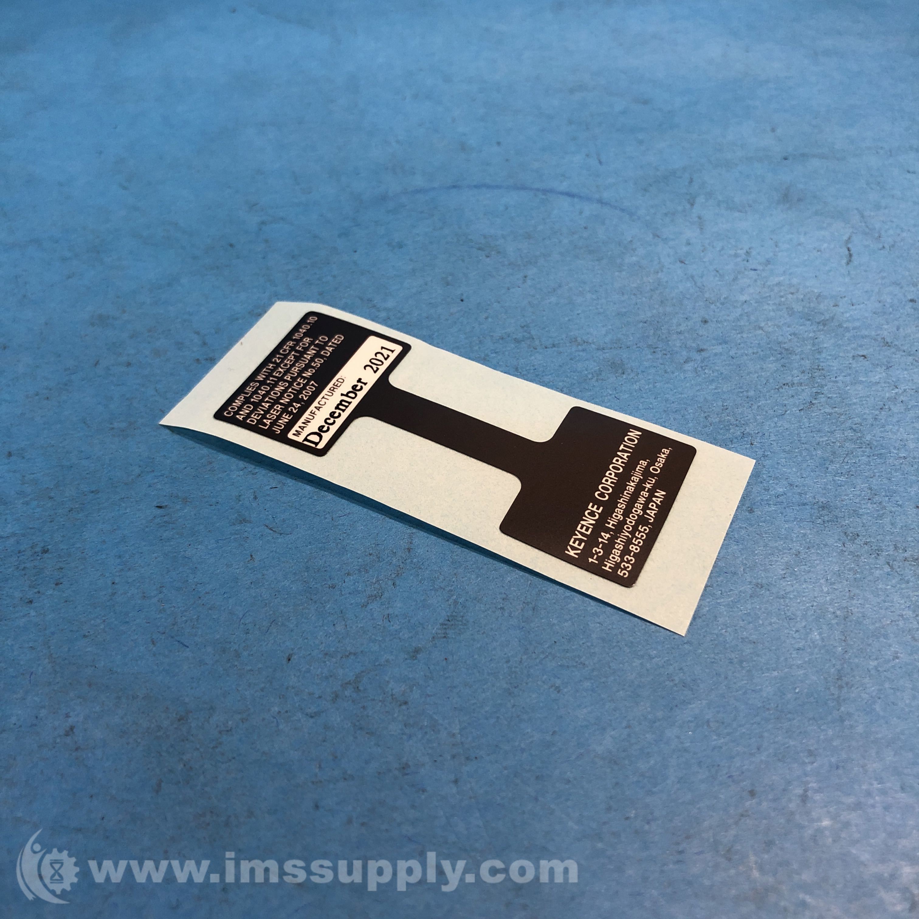 Keyence Laser Compliance Sticker Label - IMS Supply