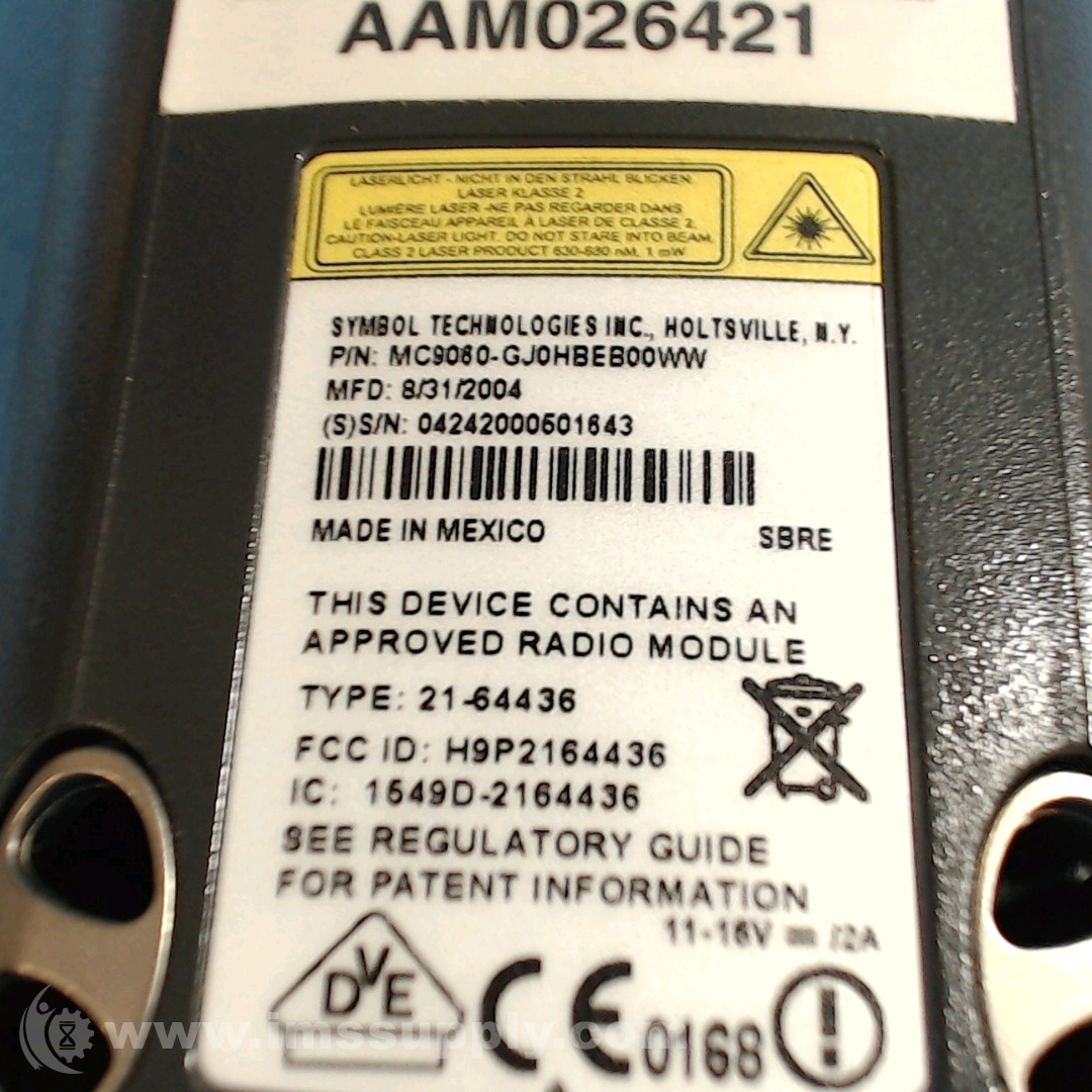 Symbol Technologies INC MC9060-GJ0HBEB00WW HANDHELD SCANNER - IMS Supply