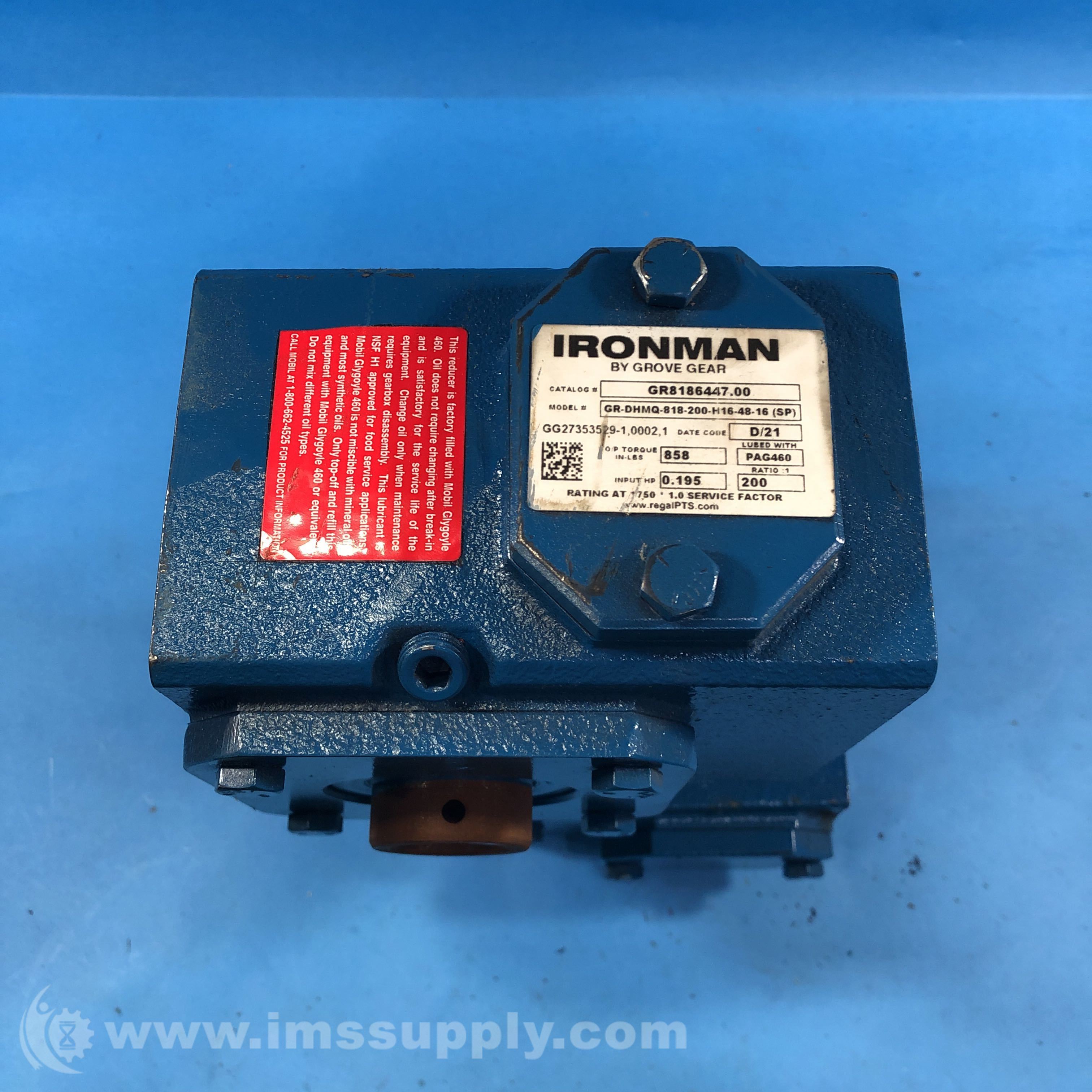 Grove Gear GR-DMHQ-818-200-H16-48-16 Gear Reducer - IMS Supply